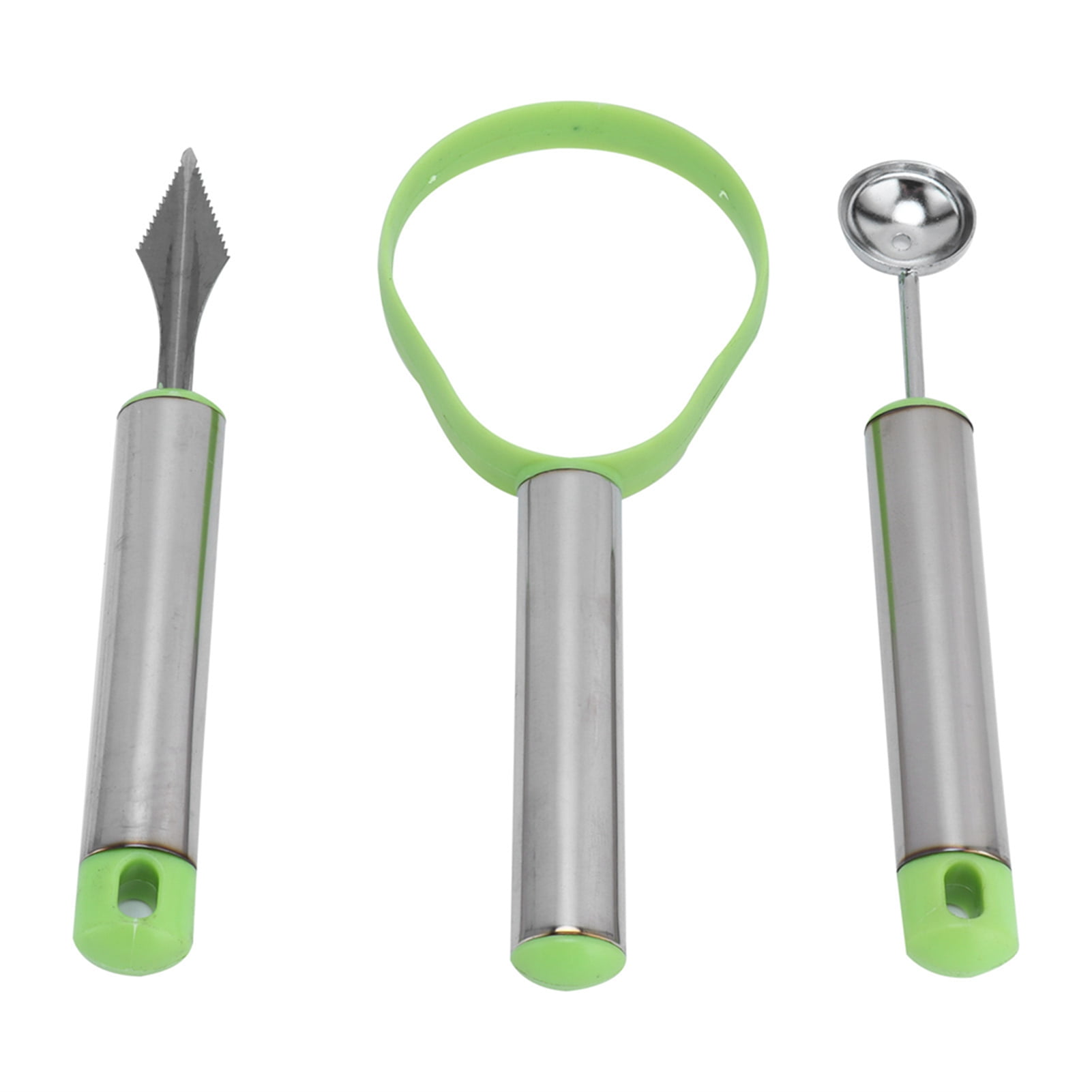 3-Piece Stainless Steel Fruit Digger Set - Watermelon Scoop & Carving ...