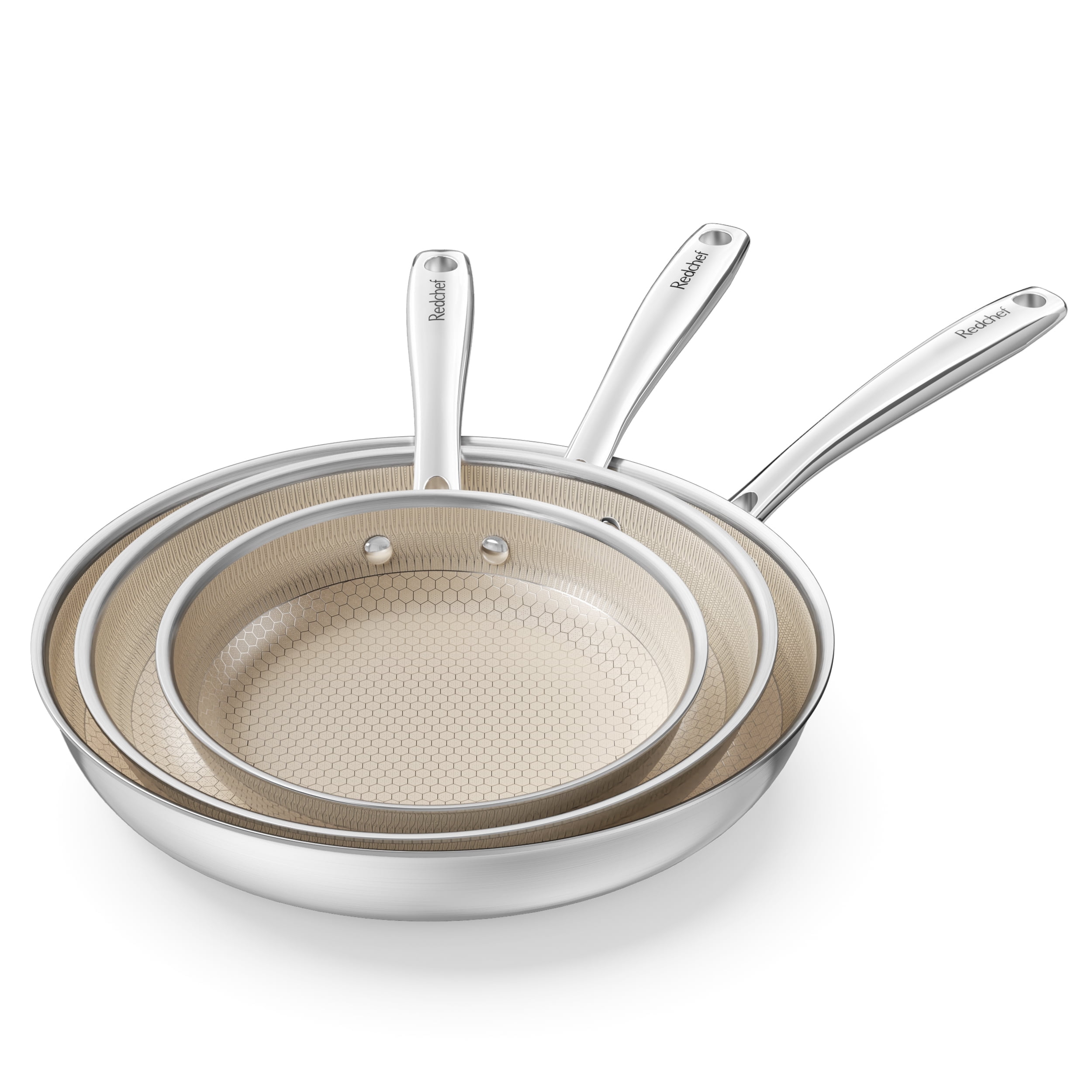 Customer reviews for 3 Piece Stainless Steel Frying Pan Set, Cookware ...