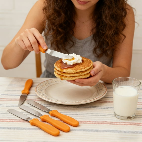 3-Piece Stainless Steel Icing Spatula Set - Straight, Angled & Curved ...