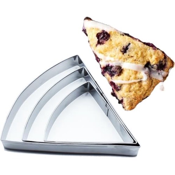 3-Piece Stainless Steel Scone Cutters (2.7/3.5/4.3"): Fan-shaped, 1/16 ...