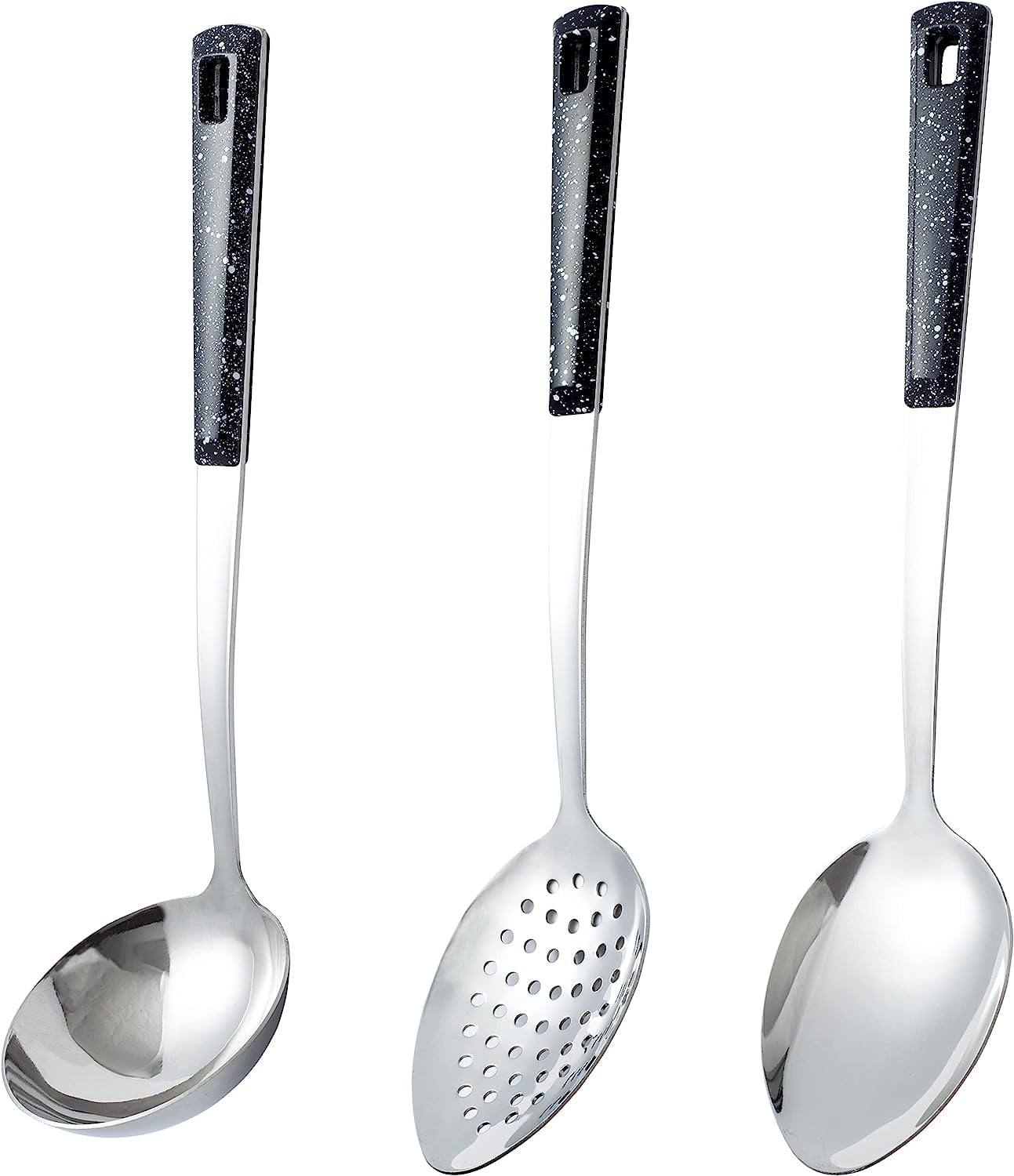 3-Piece Stainless Steel Serving Spoons - Slotted/Solid/Perforated ...