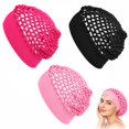 3 Piece Stretchy Wide-Edge Sleeping Cap Set, Breathable Braided Wig Cap ...