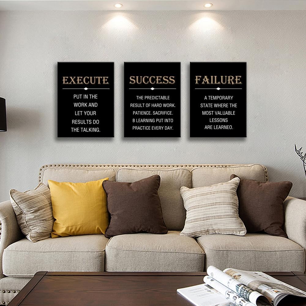 3 Piece Success Motivational Wall Art Print Poster for Office Decor ...
