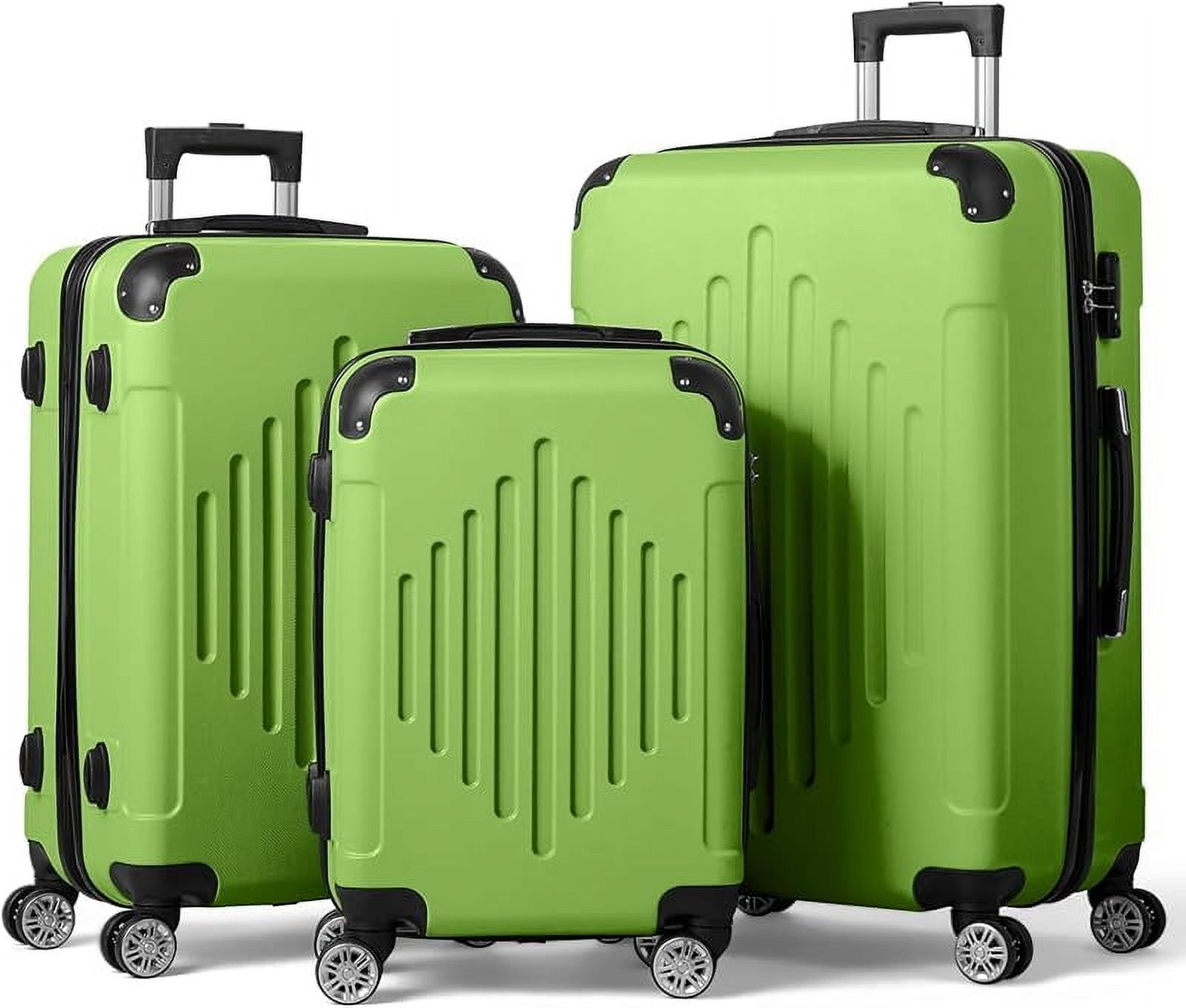 3 Piece Suitcase Sets with TSA Lock Moulded Corner 4 Spinner Wheels ...