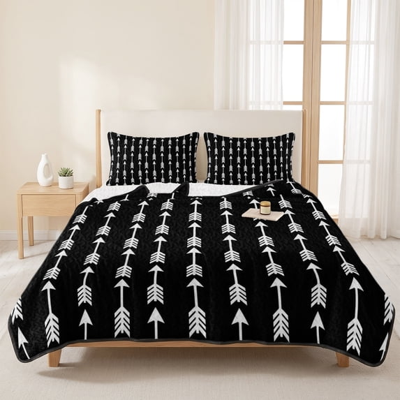 3 Piece Summer Bed Quilt Set King Size,Tribal Style Arrows Pattern ...