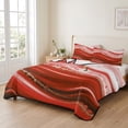3 Piece Summer Bed Quilt Set Queen Size,Abstract Bending Striped ...