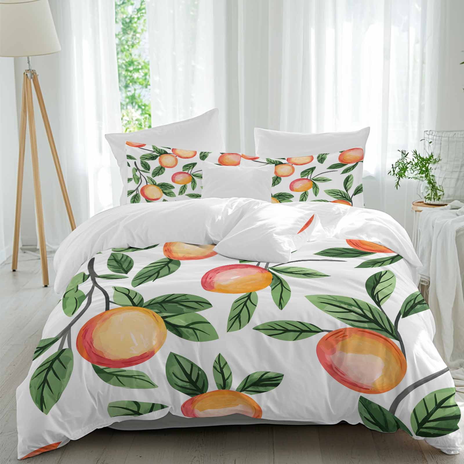 3 Piece Summer Fruits Duvet Cover Set Queen Size, Microfiber Comforter ...