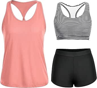 3 Piece Swimsuits for Women, Tankini Sets, Modest Bathing Suits ...