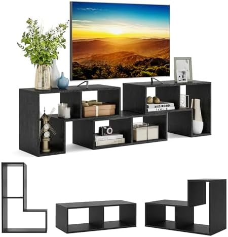 3 Piece TV Stand, Modular TV Console with Bookshelves, Free Combination ...