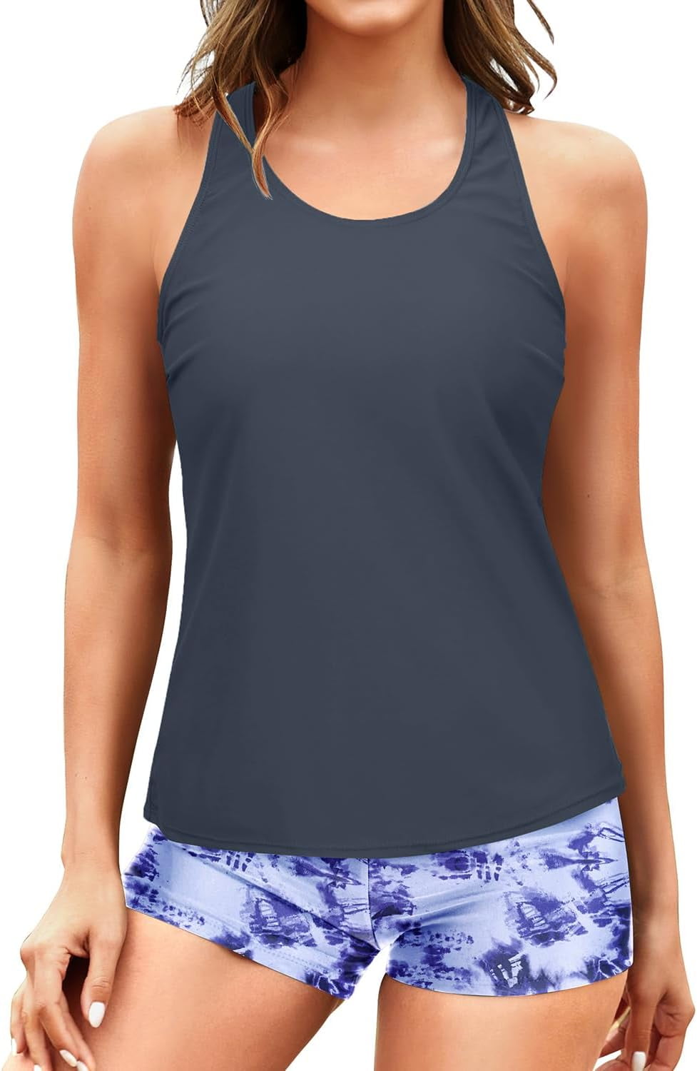 3 Piece Tankini Swimsuits for Women Swim Tank Top Bathing Suits with ...