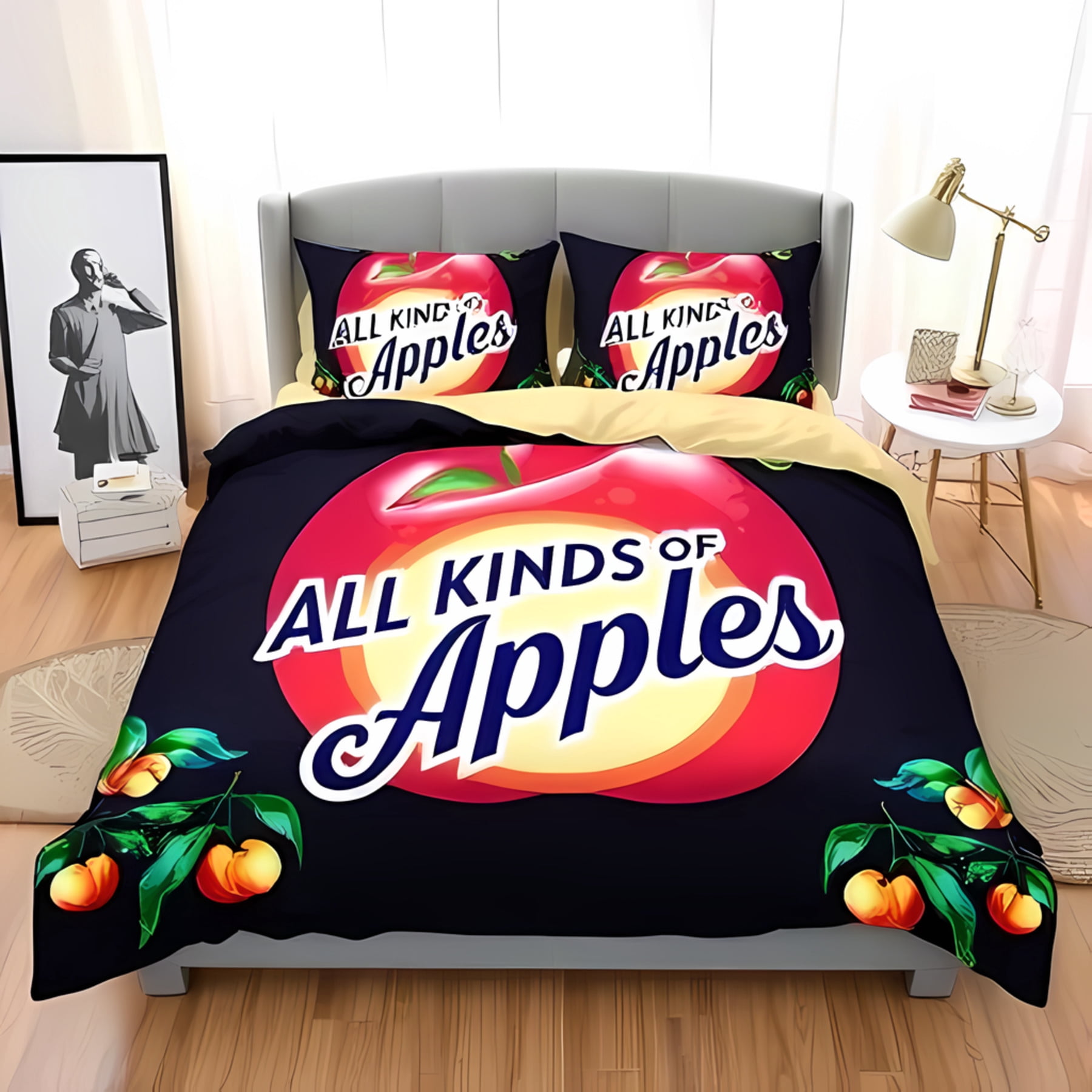 3-Piece Themed Duvet Cover Set with Bold Graphic Design & Cheerful ...