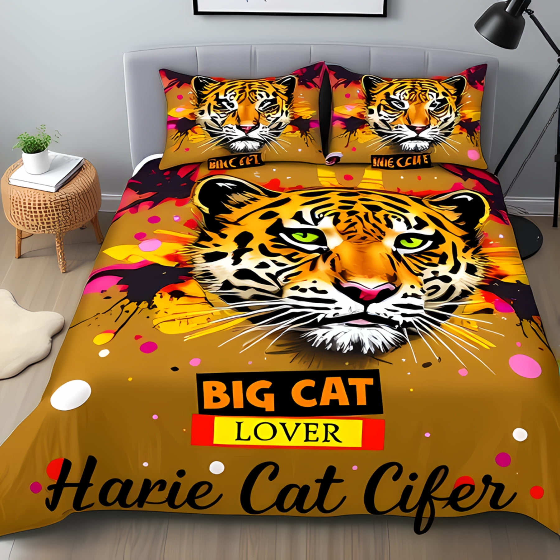 3-Piece Tiger Graphic Duvet Cover Set - Bold Big Cat Lover Design in ...