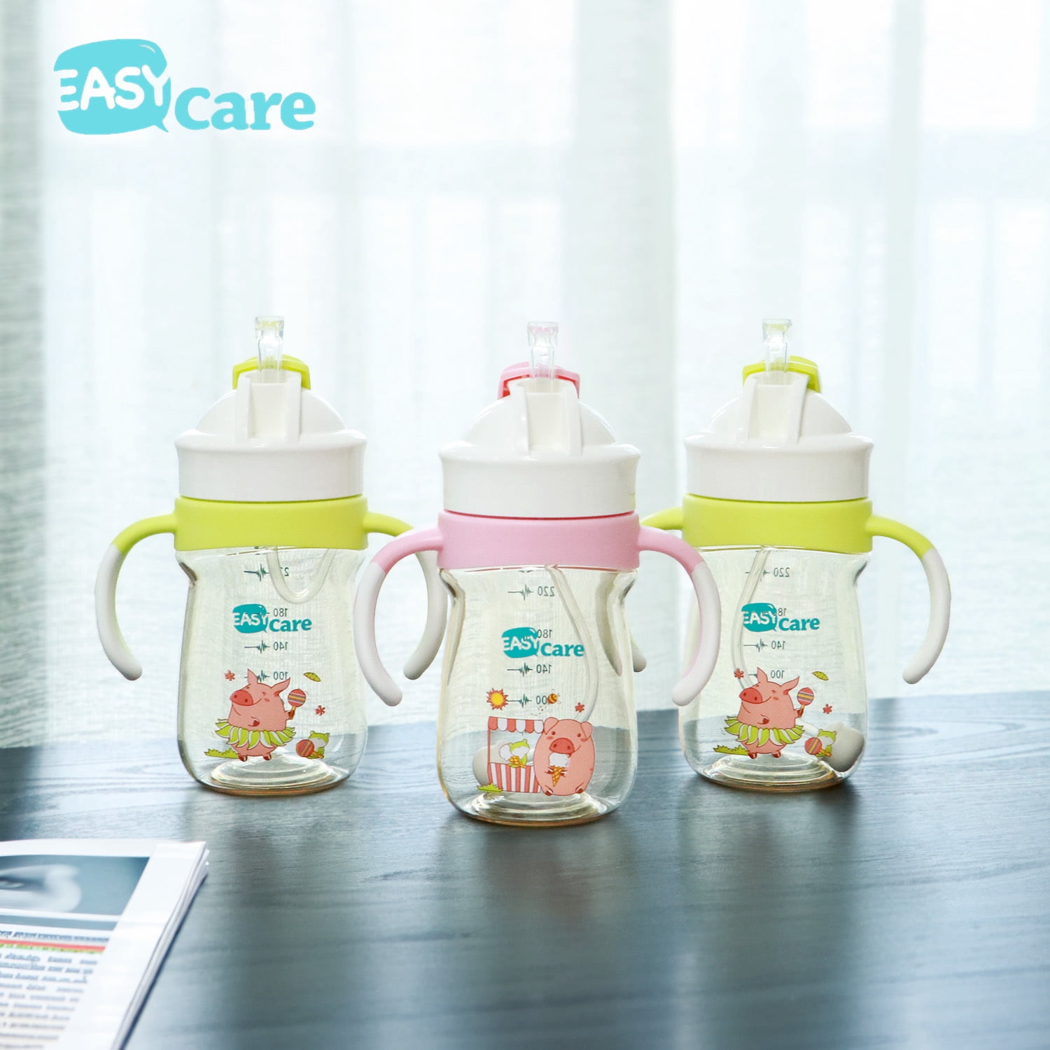3-Piece Training Cup for Babies and Toddlers PPSU Cute Design Sippy Cup ...