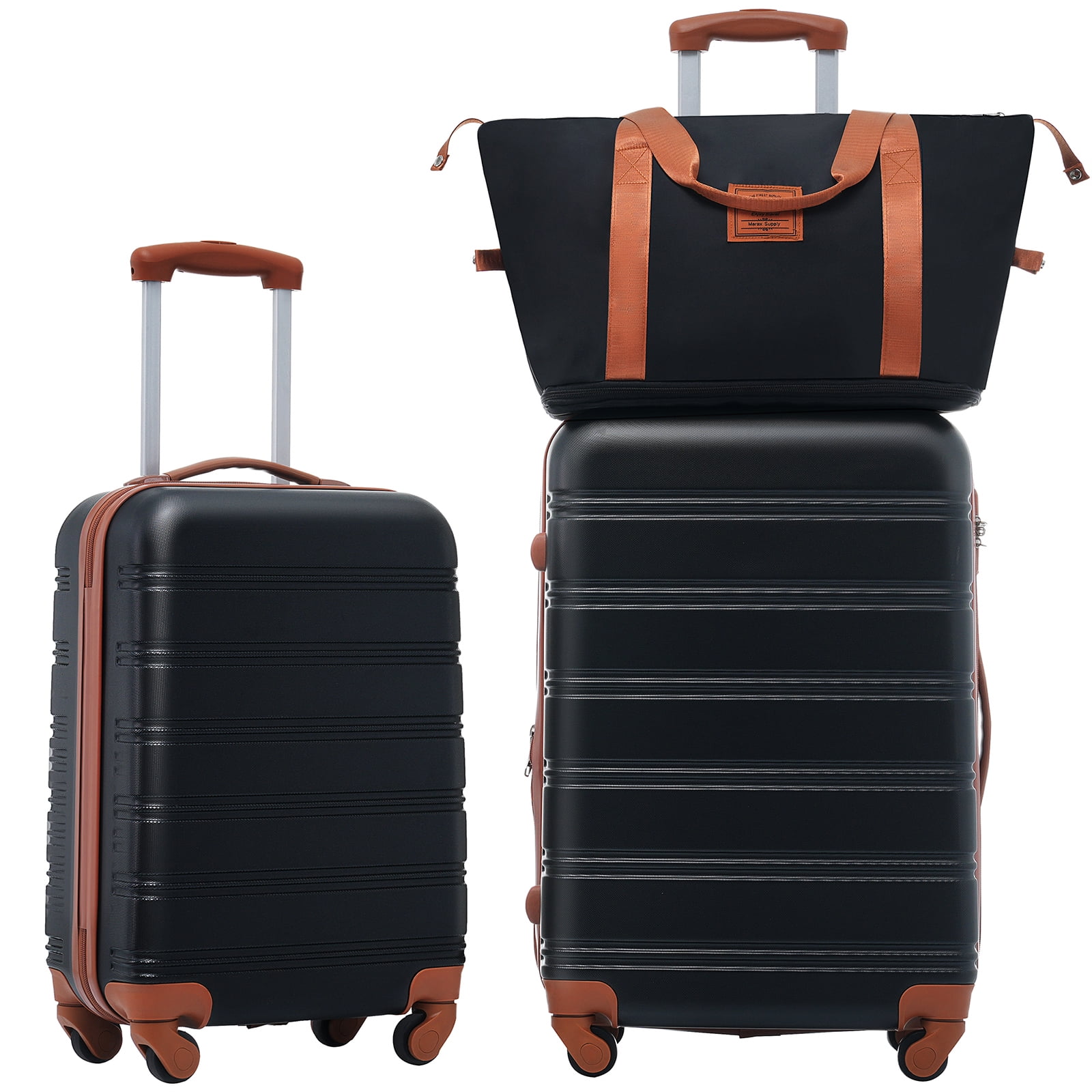3 Piece Travel Luggage Set With 2 Suitcases 1 Duffel Bag, Lightweight ...