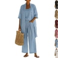 3 Piece Travel Outfits For Women Long Cardigan Airport Summer Tops ...