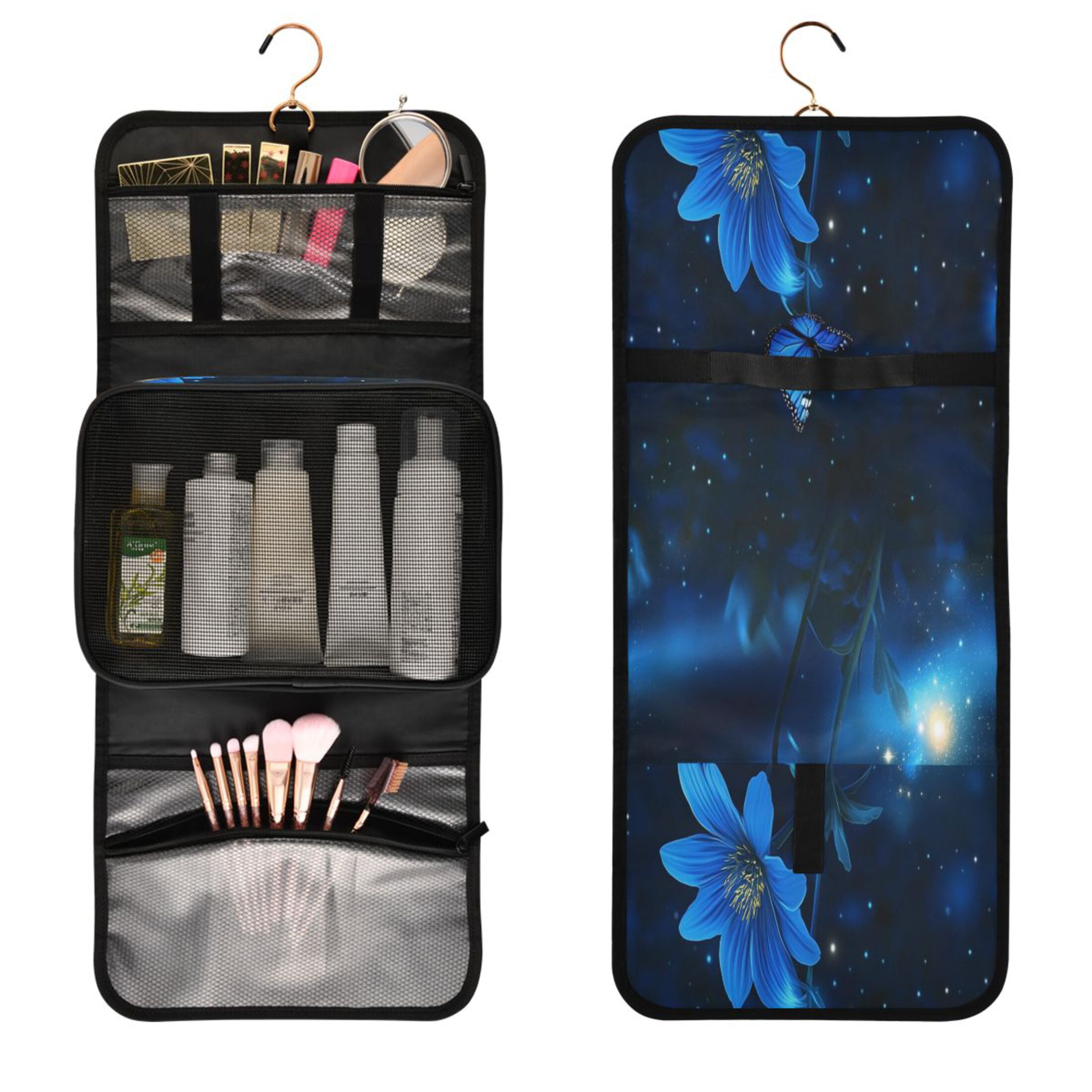 3-Piece Travel Toiletry Set with Cosmetic & Brush Organizer Water ...