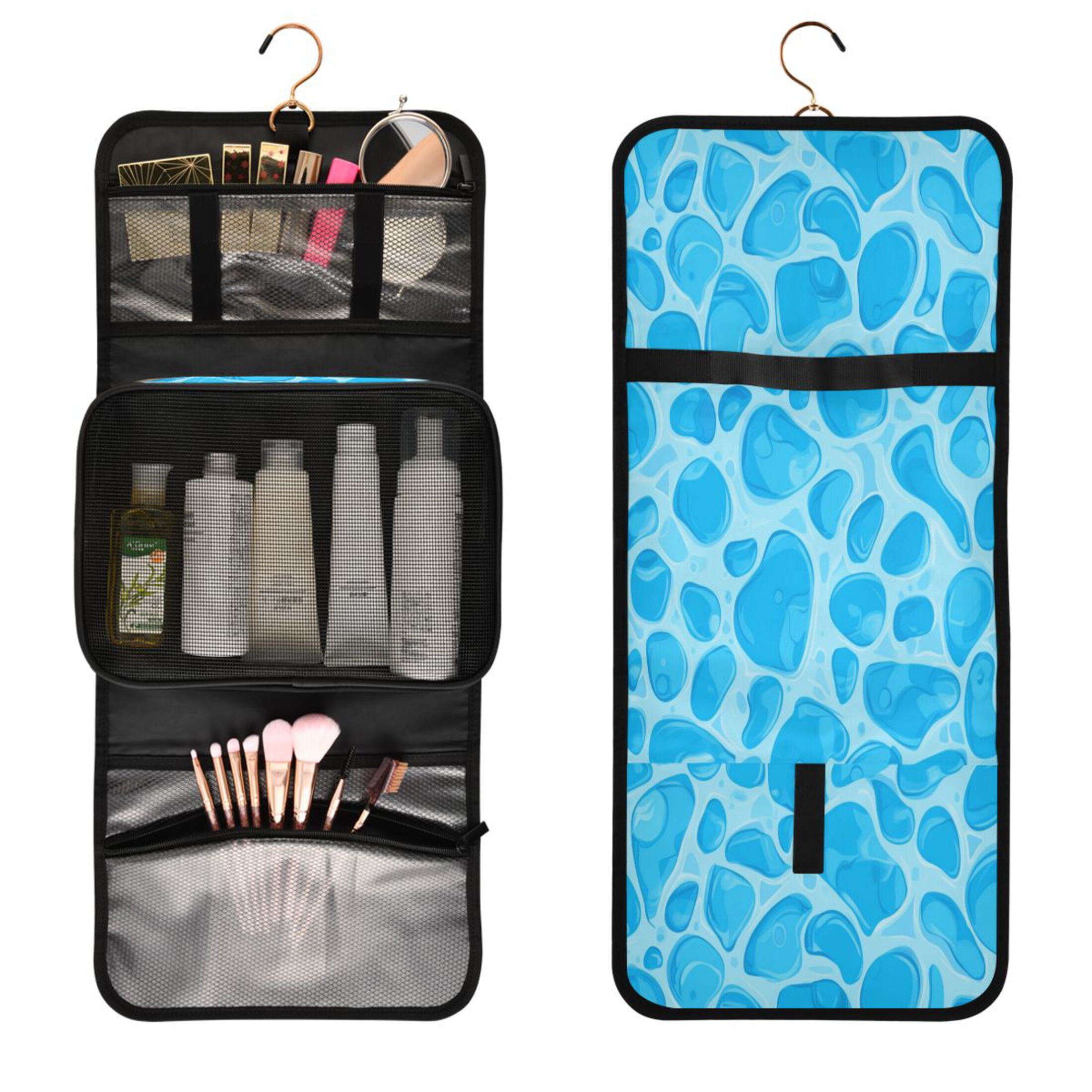 3-Piece Travel Toiletry Set with Cosmetic & Brush Organizer Water ...