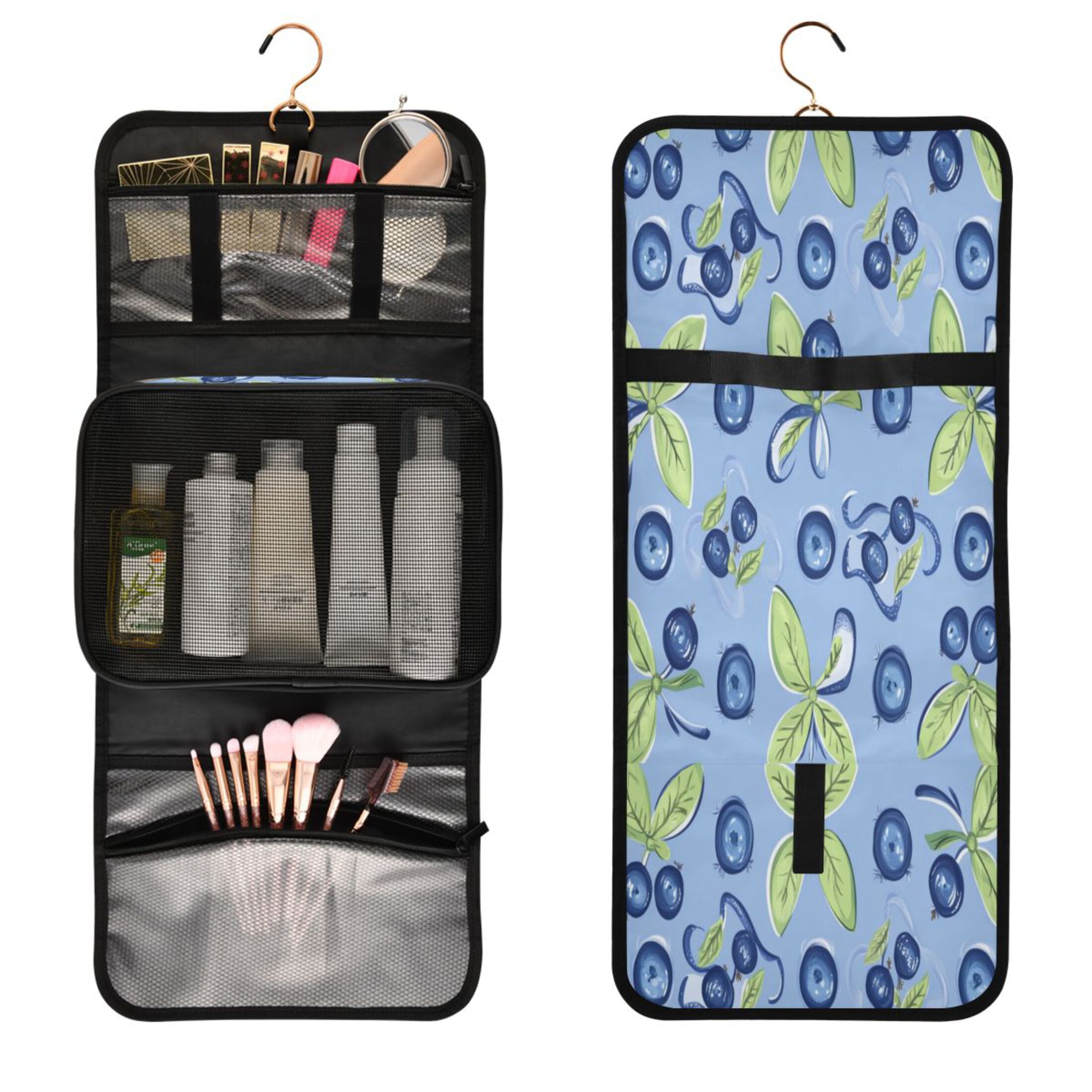 3-Piece Travel Toiletry Set with Cosmetic & Brush Organizer Water ...