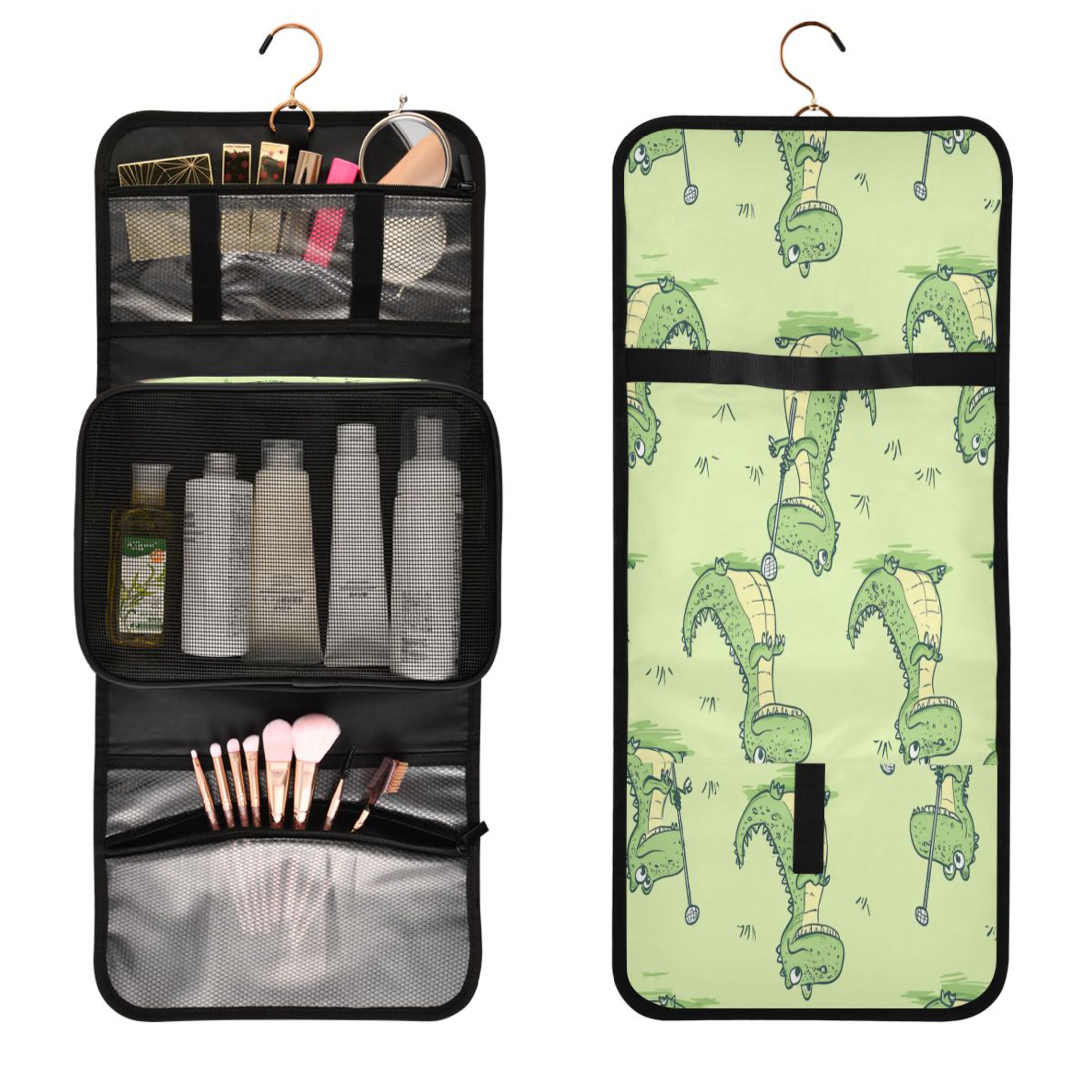 3-Piece Travel Toiletry Set with Cosmetic & Brush Organizer Water ...