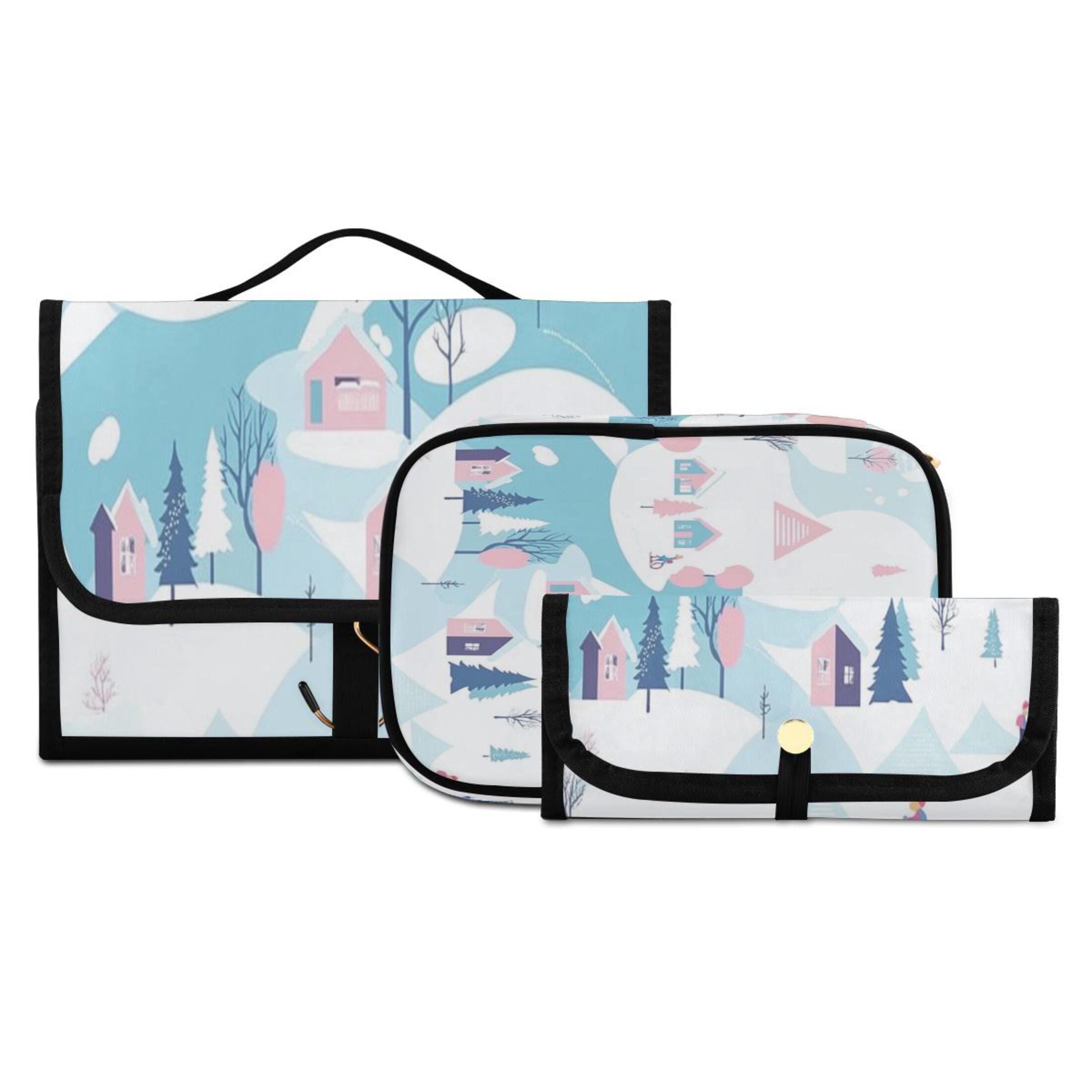 3-Piece Travel Toiletry Set with Cosmetic & Brush Organizer Water ...