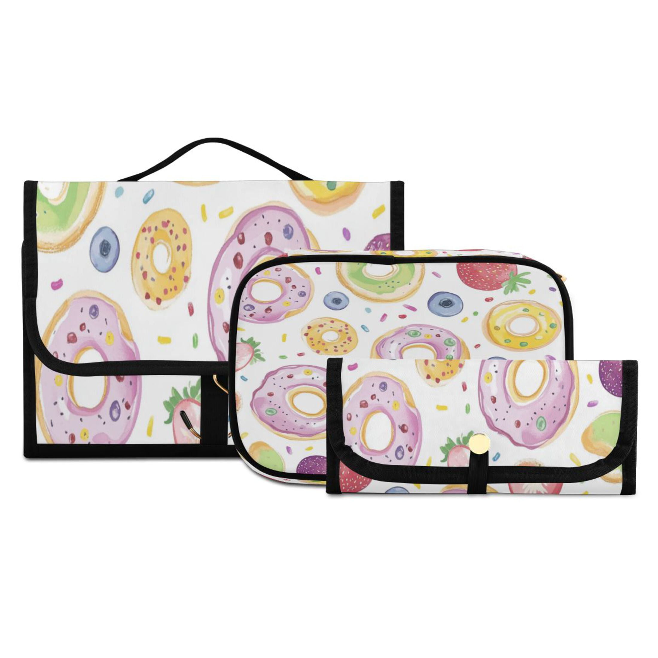 3-Piece Travel Toiletry Set with Cosmetic & Brush Organizer Water ...