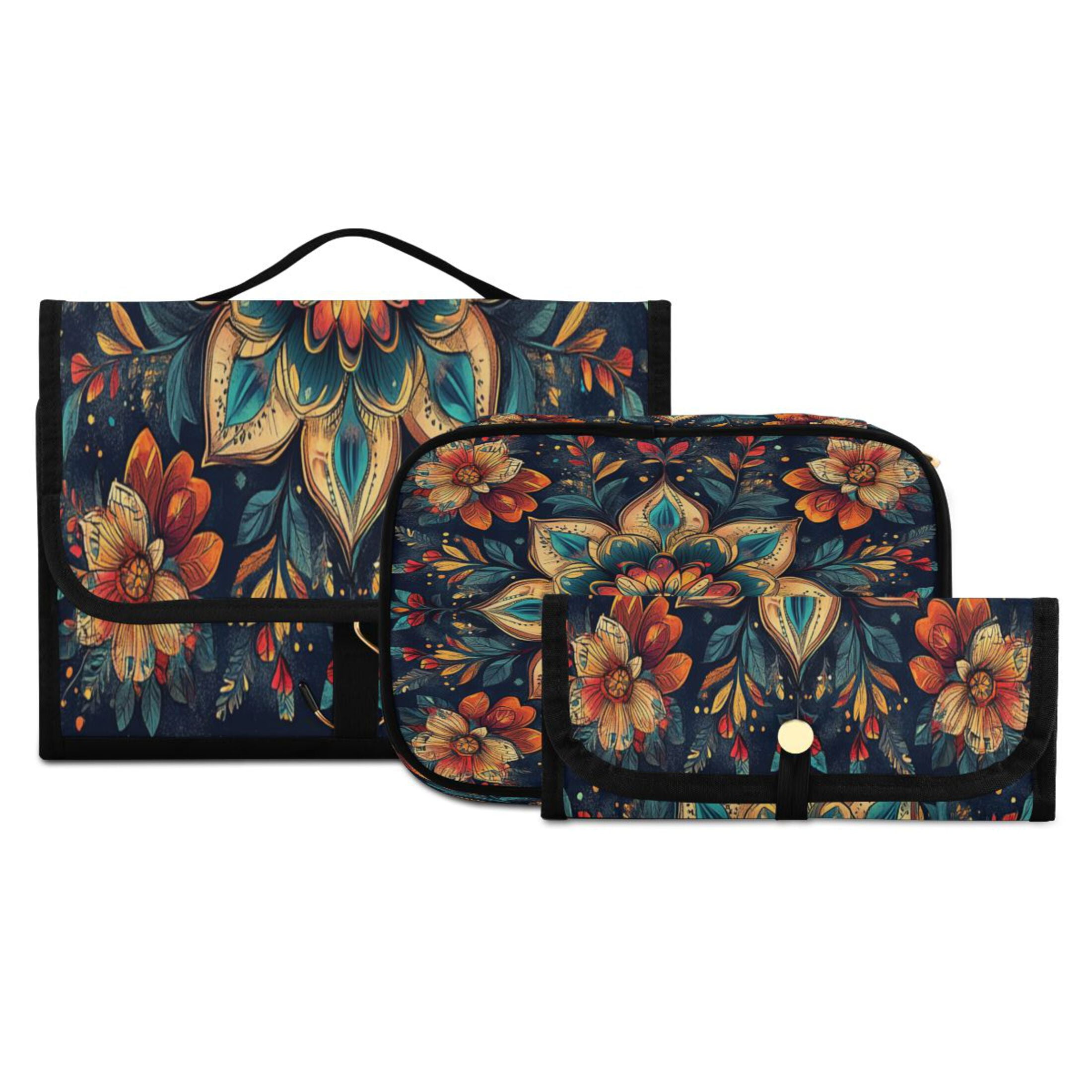 3-Piece Travel Toiletry Set with Cosmetic & Brush Organizer Water ...