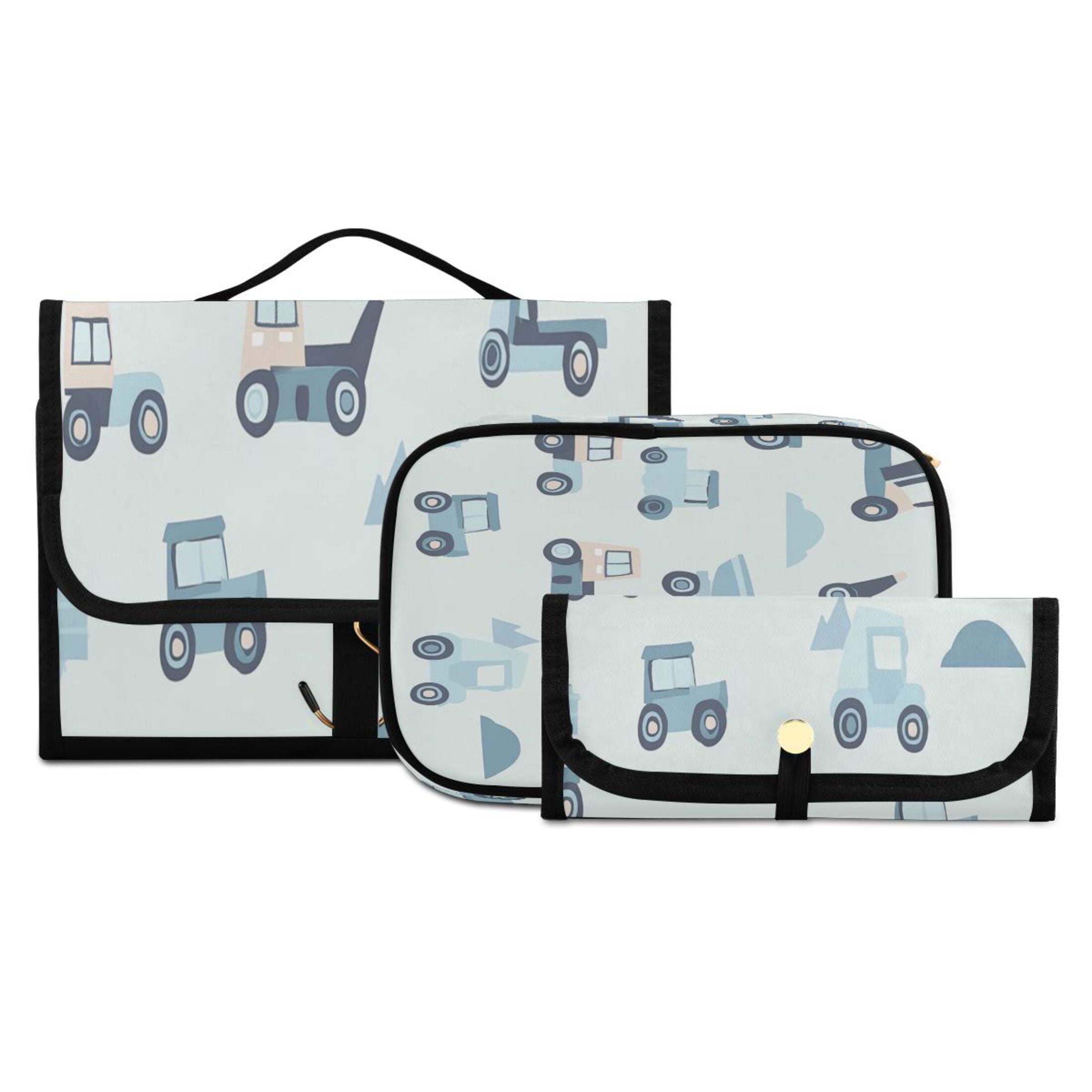 3-Piece Travel Toiletry Set with Cosmetic & Brush Organizer Water ...