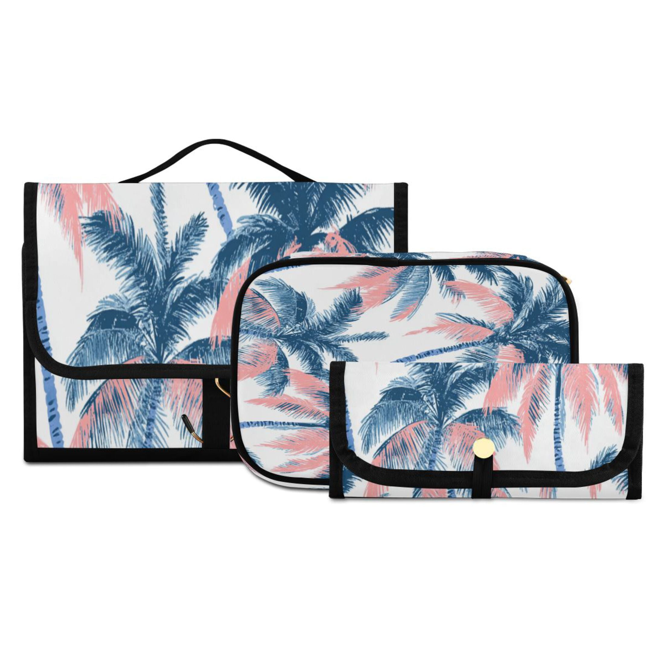 3-Piece Travel Toiletry Set with Cosmetic & Brush Organizer Water ...