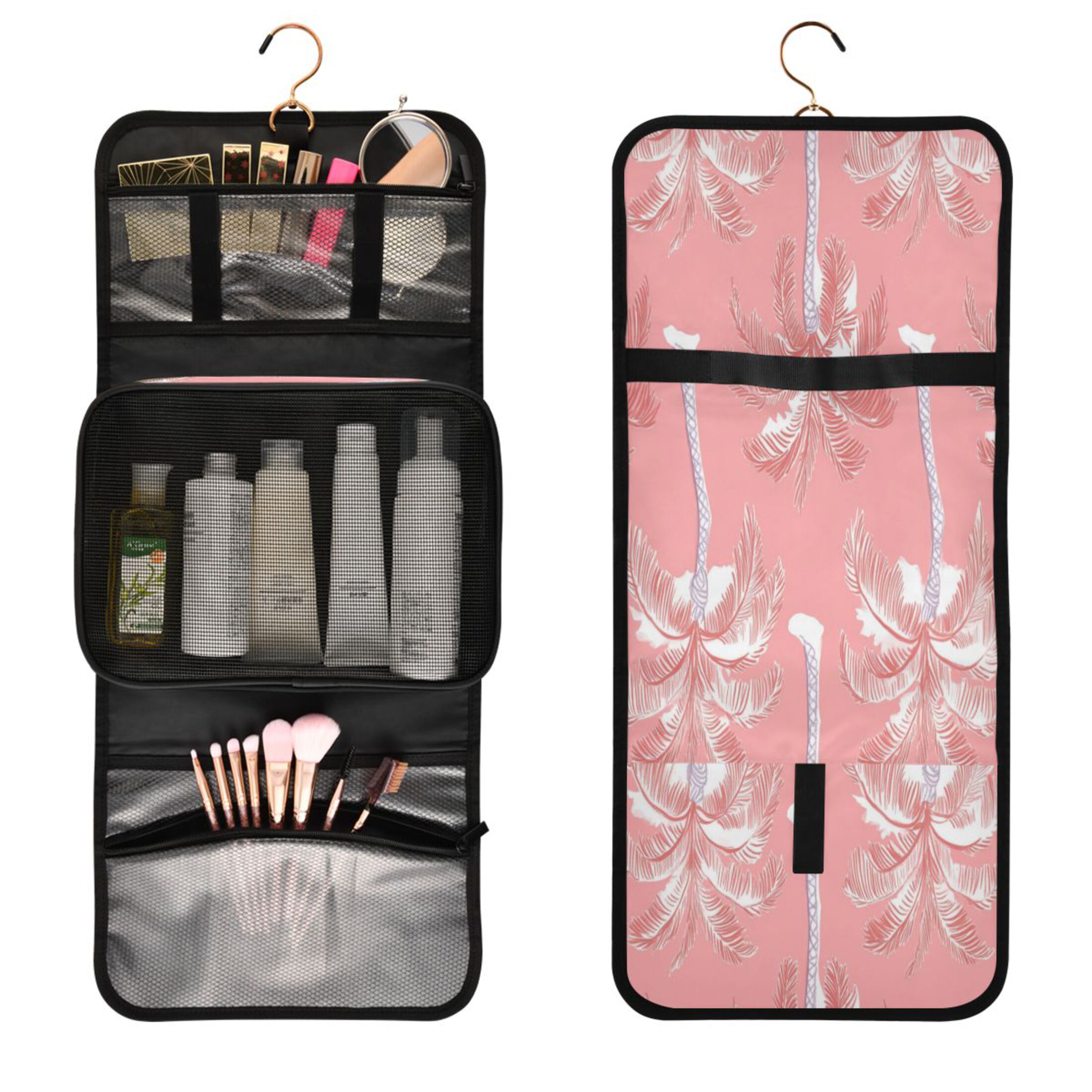 3-Piece Travel Toiletry Set with Cosmetic & Brush Organizer Water ...