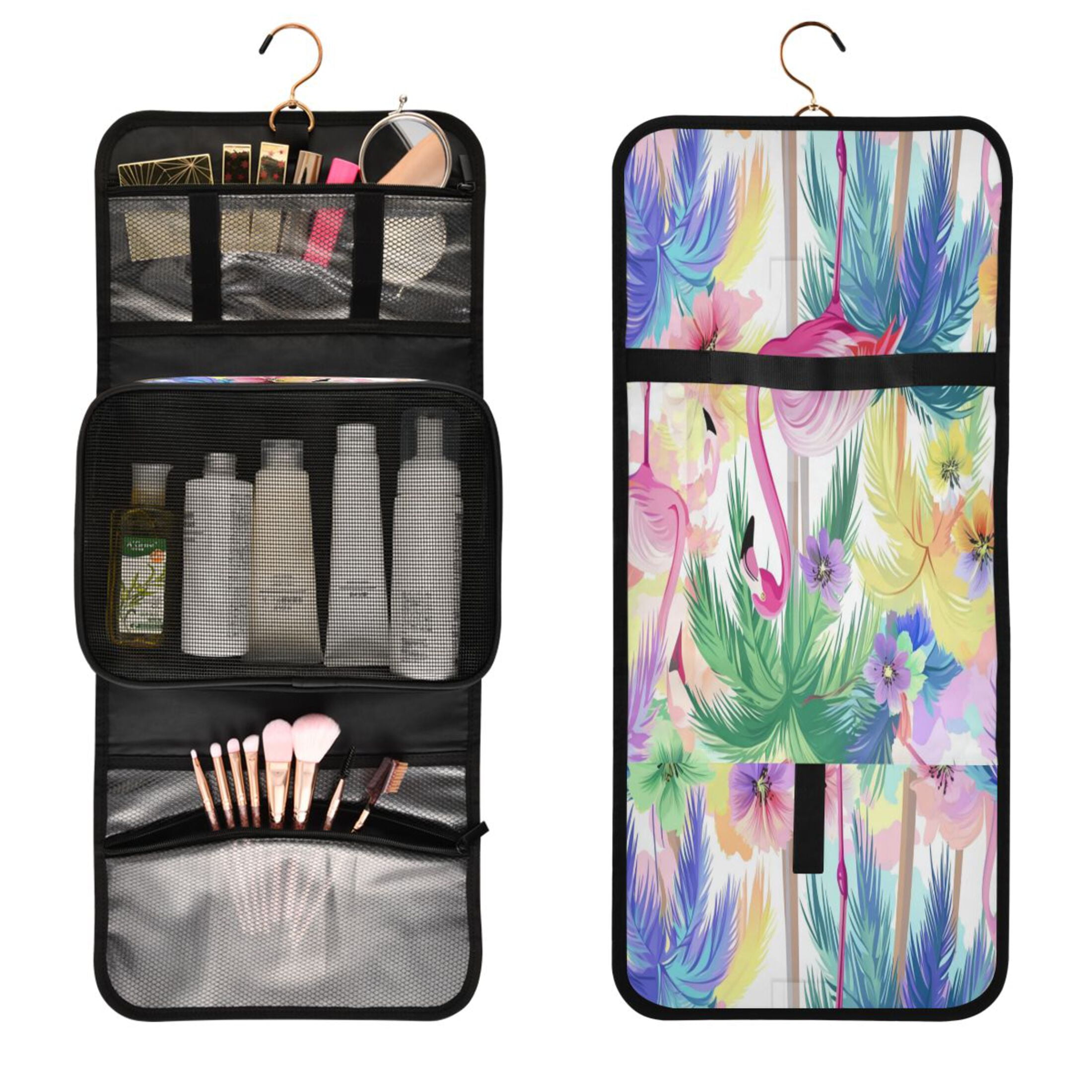 3-Piece Travel Toiletry Set with Cosmetic & Brush Organizer Water ...