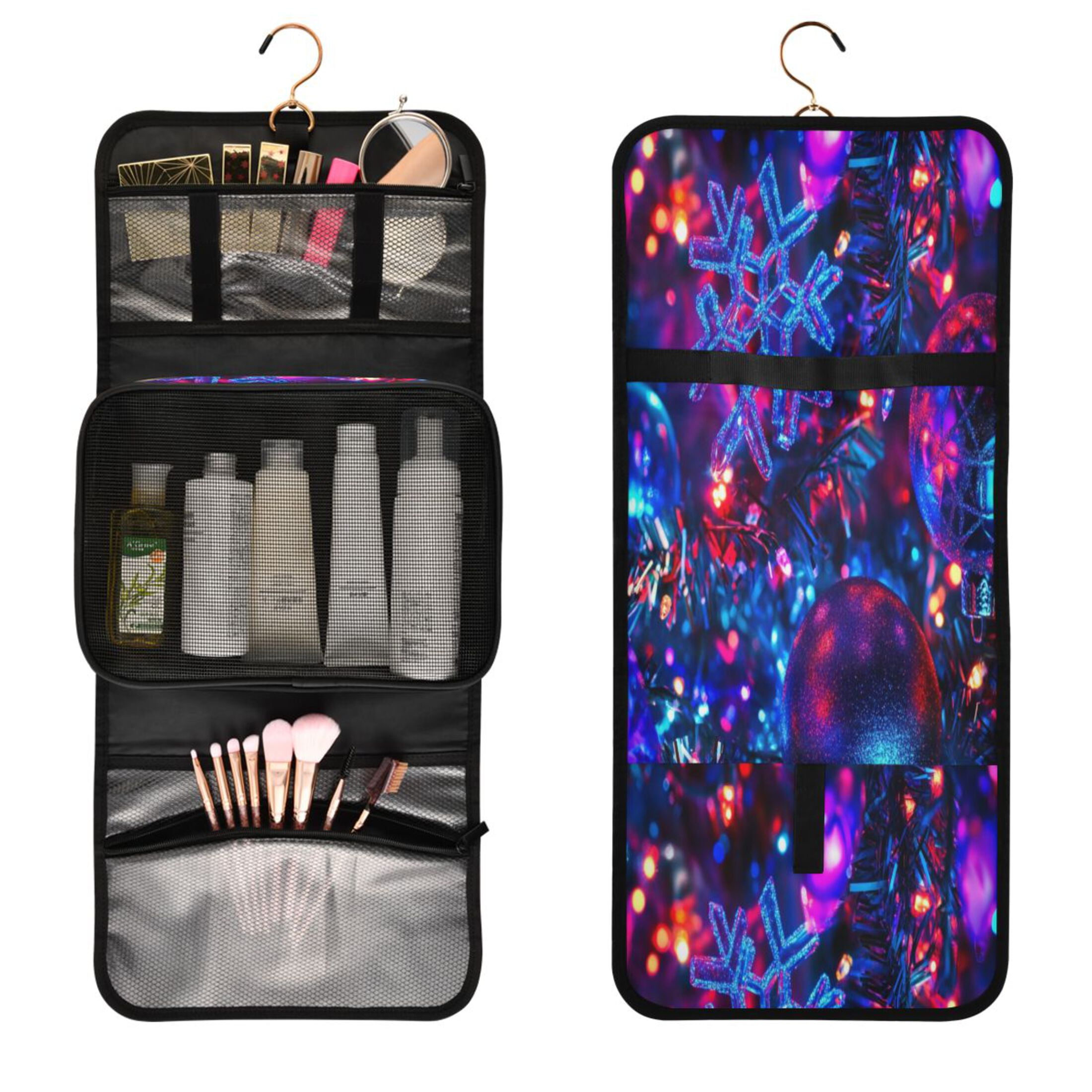 3-Piece Travel Toiletry Set with Cosmetic & Brush Organizer Water ...