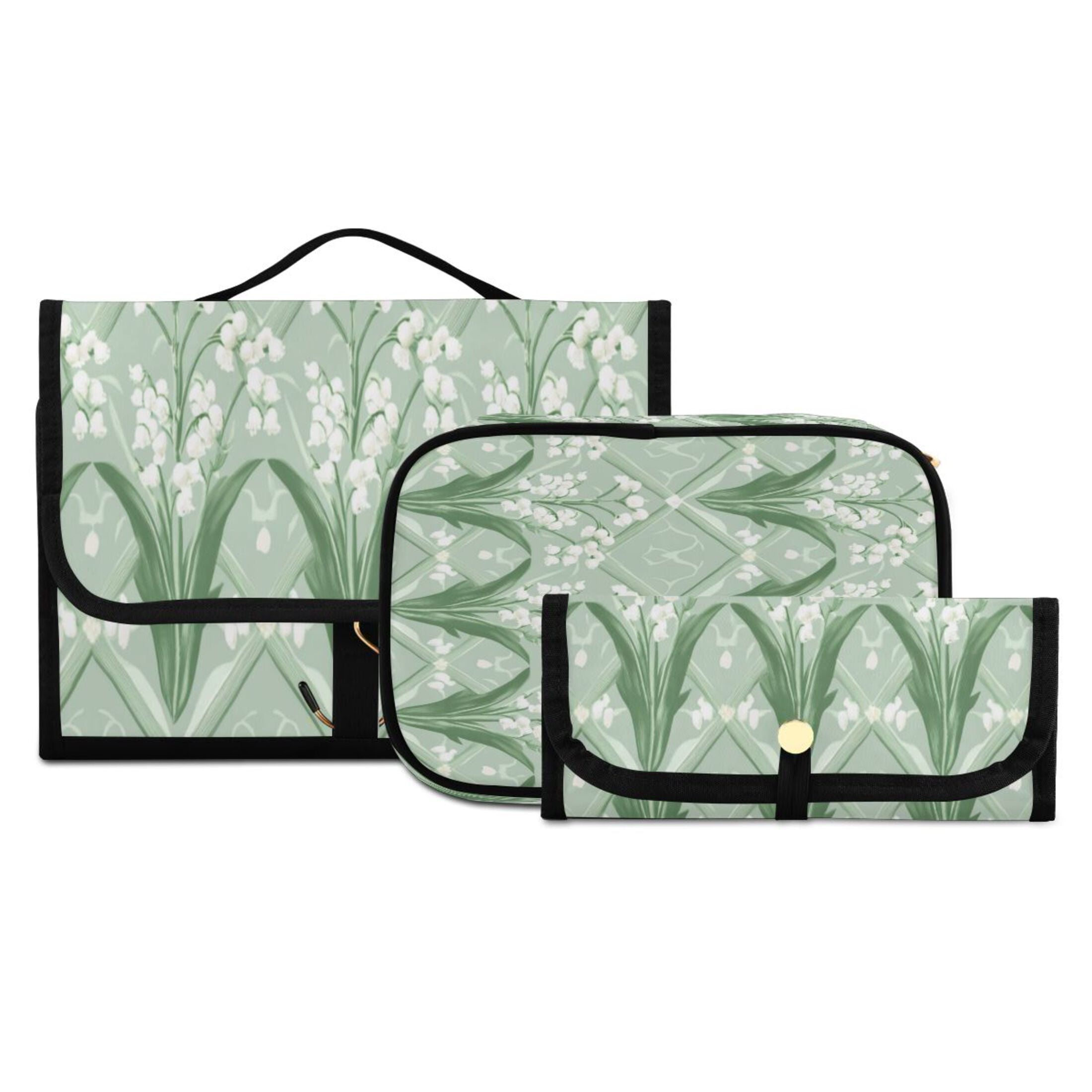 3-Piece Travel Toiletry Set with Cosmetic & Brush Organizer Water ...