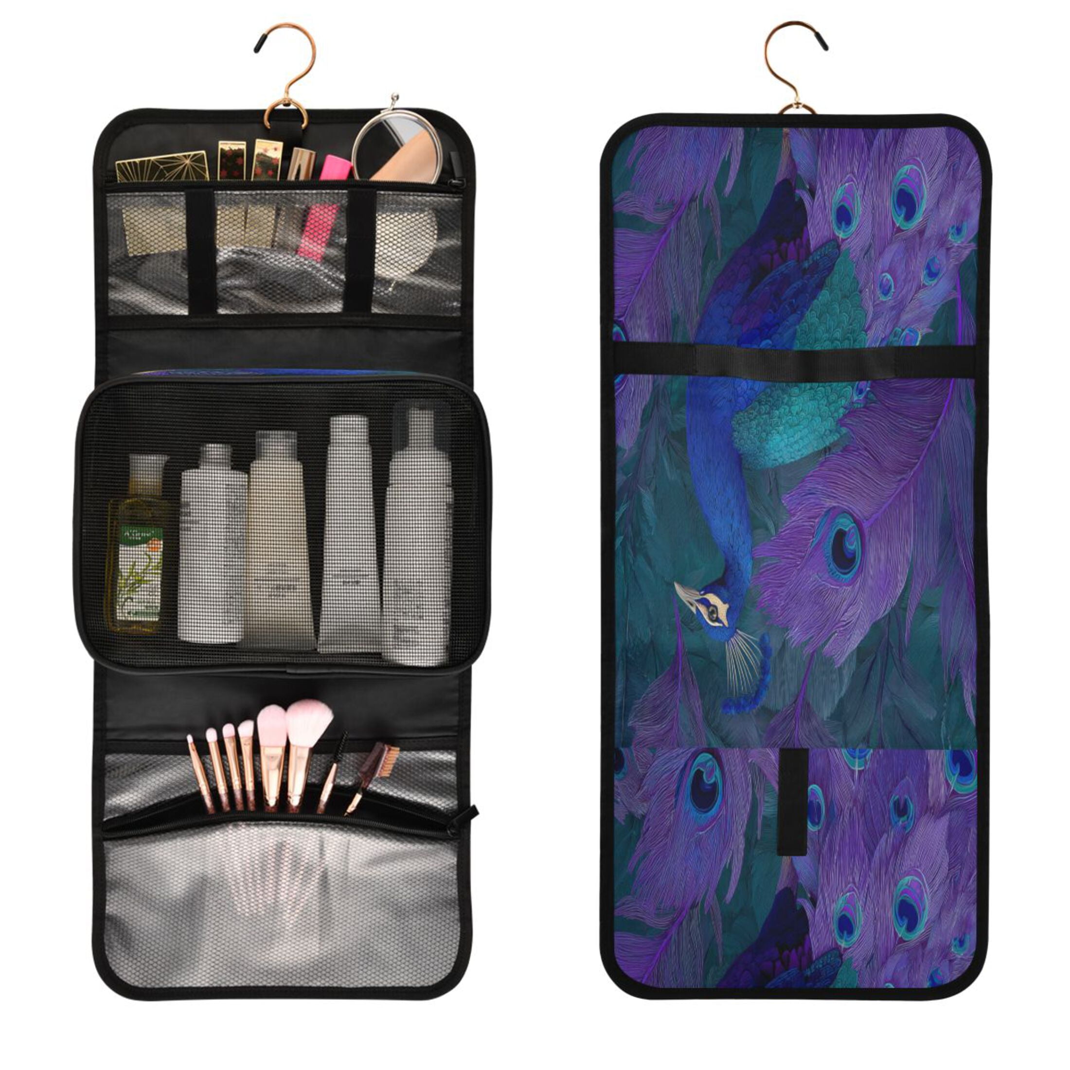 3-Piece Travel Toiletry Set with Cosmetic & Brush Organizer Water ...