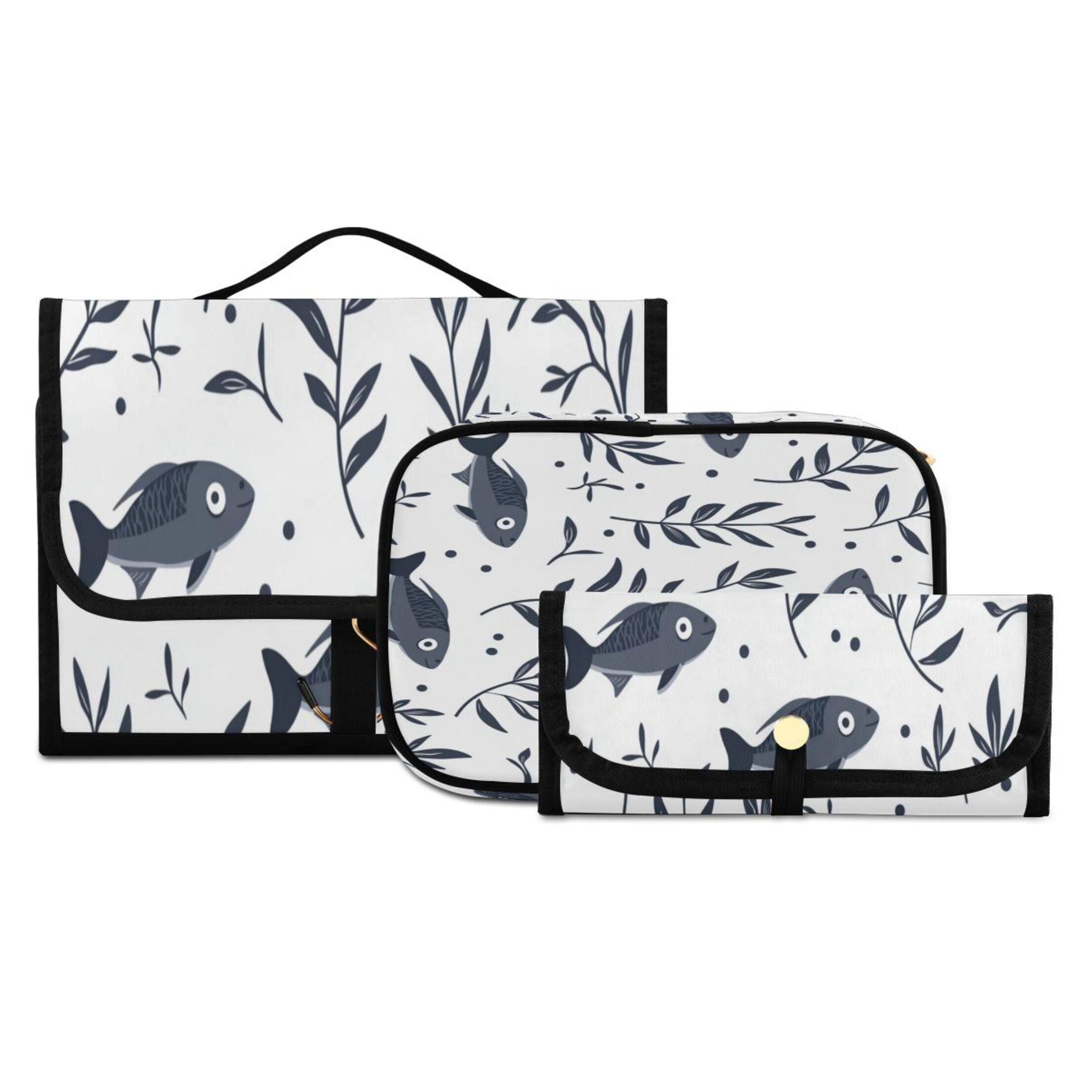 3-Piece Travel Toiletry Set with Cosmetic & Brush Organizer Water ...