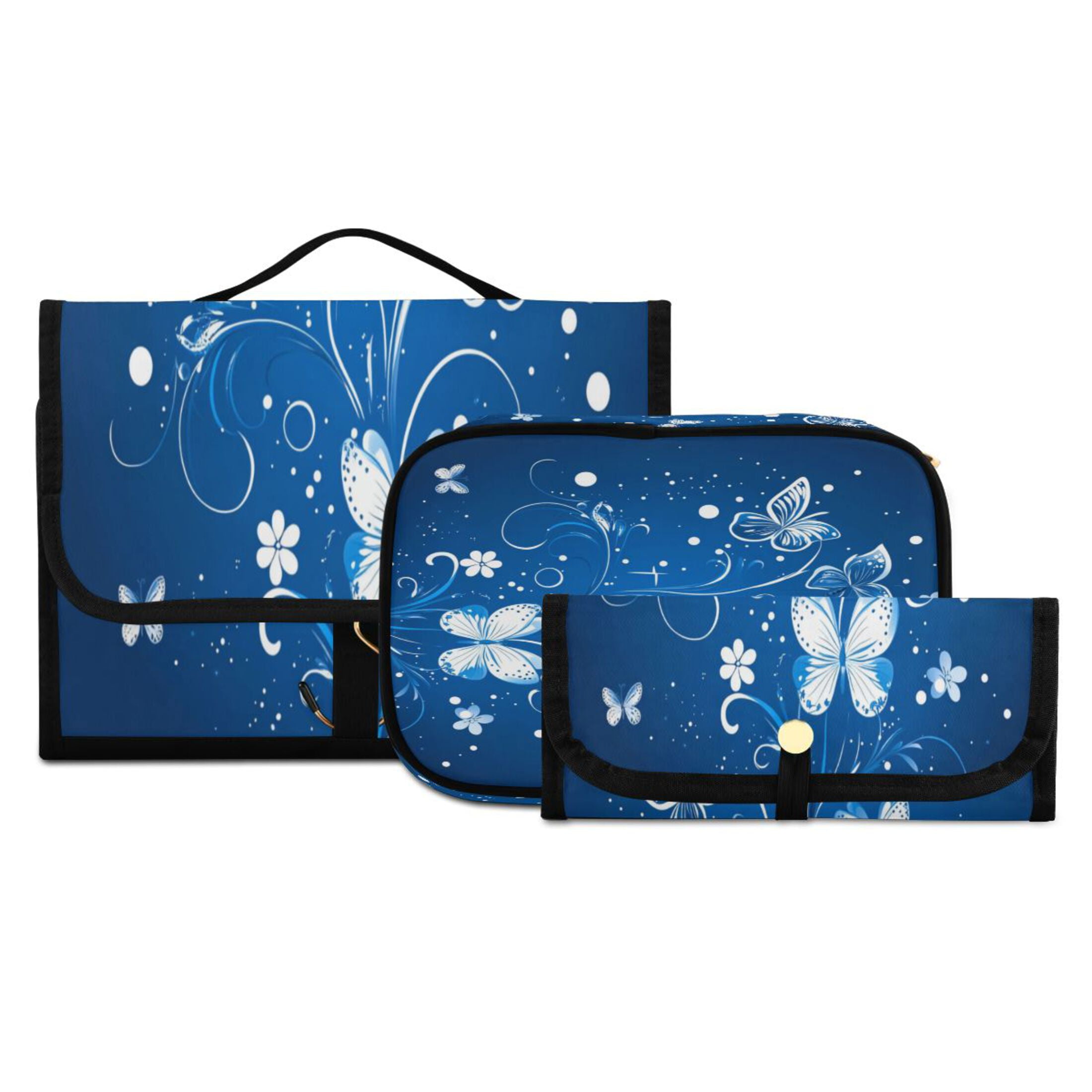 3-Piece Travel Toiletry Set with Cosmetic & Brush Organizer Water ...