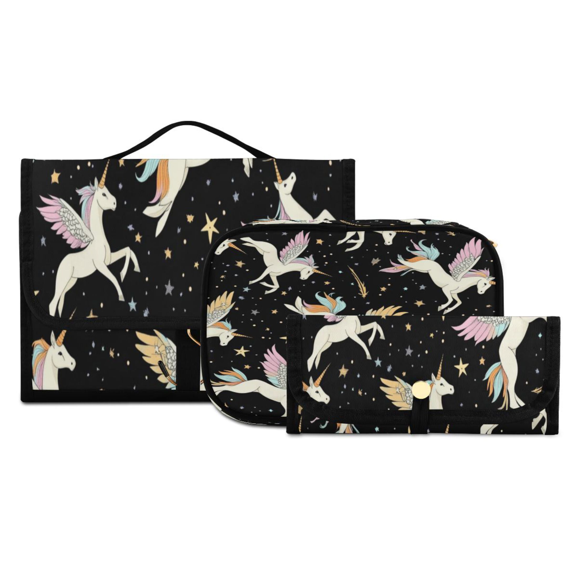 3-Piece Travel Toiletry Set with Cosmetic & Brush Organizer Water ...