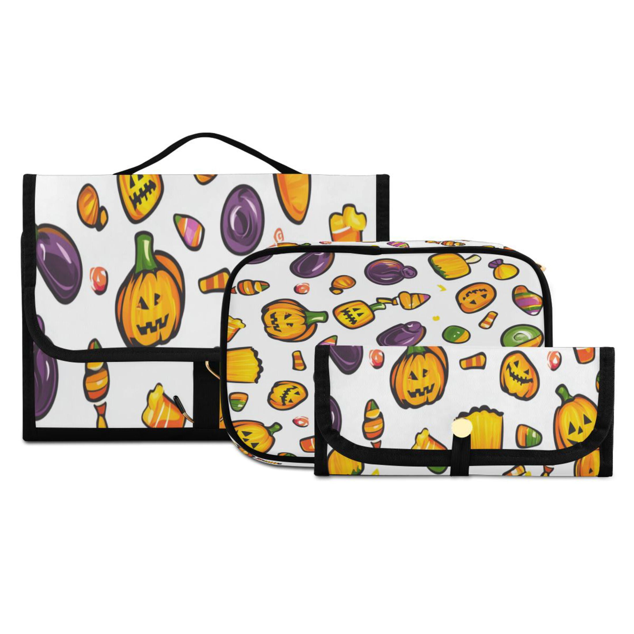 3-Piece Travel Toiletry Set with Hanging Bag Cosmetic Pouch & Brush ...