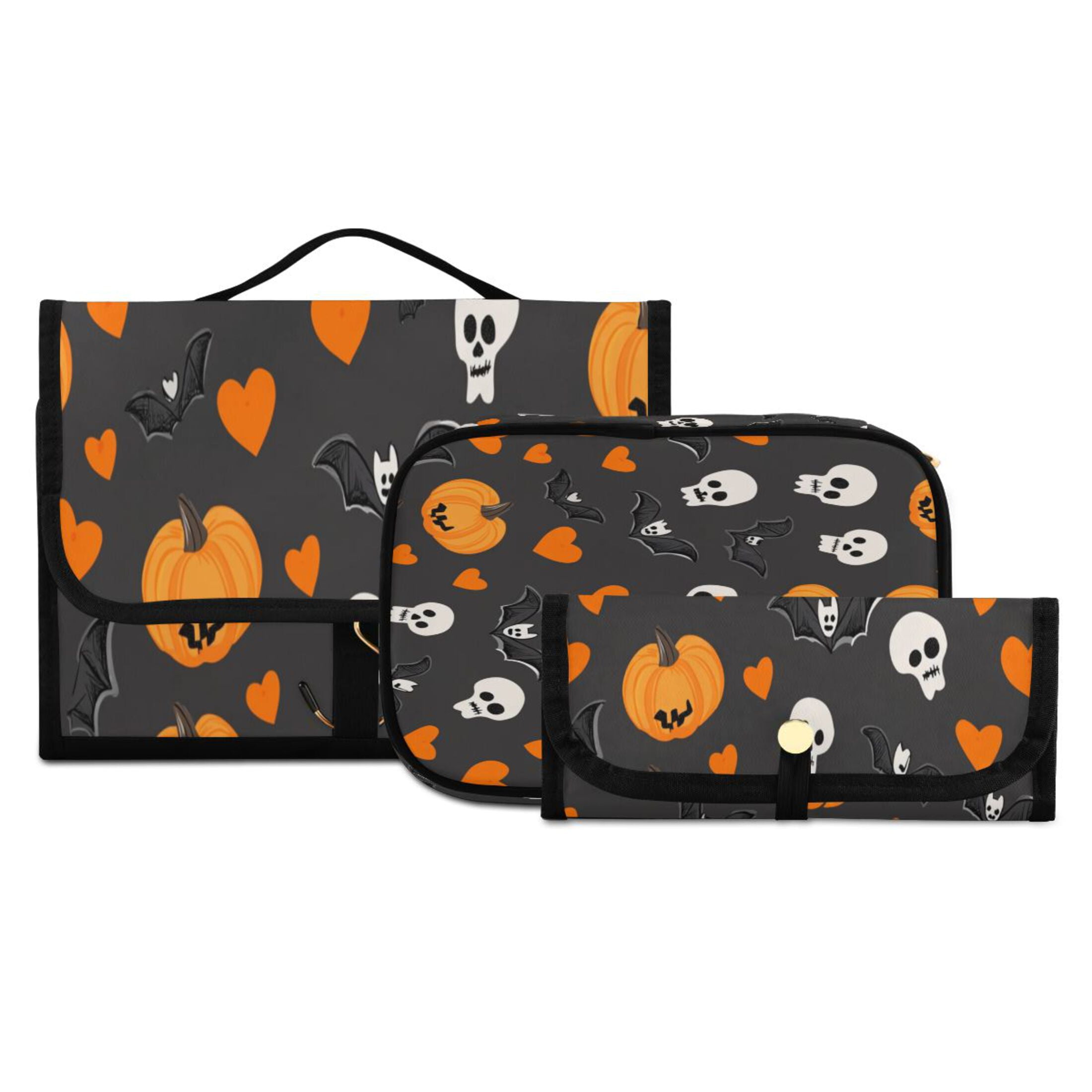 3-Piece Travel Toiletry Set with Hanging Bag Cosmetic Pouch & Brush ...
