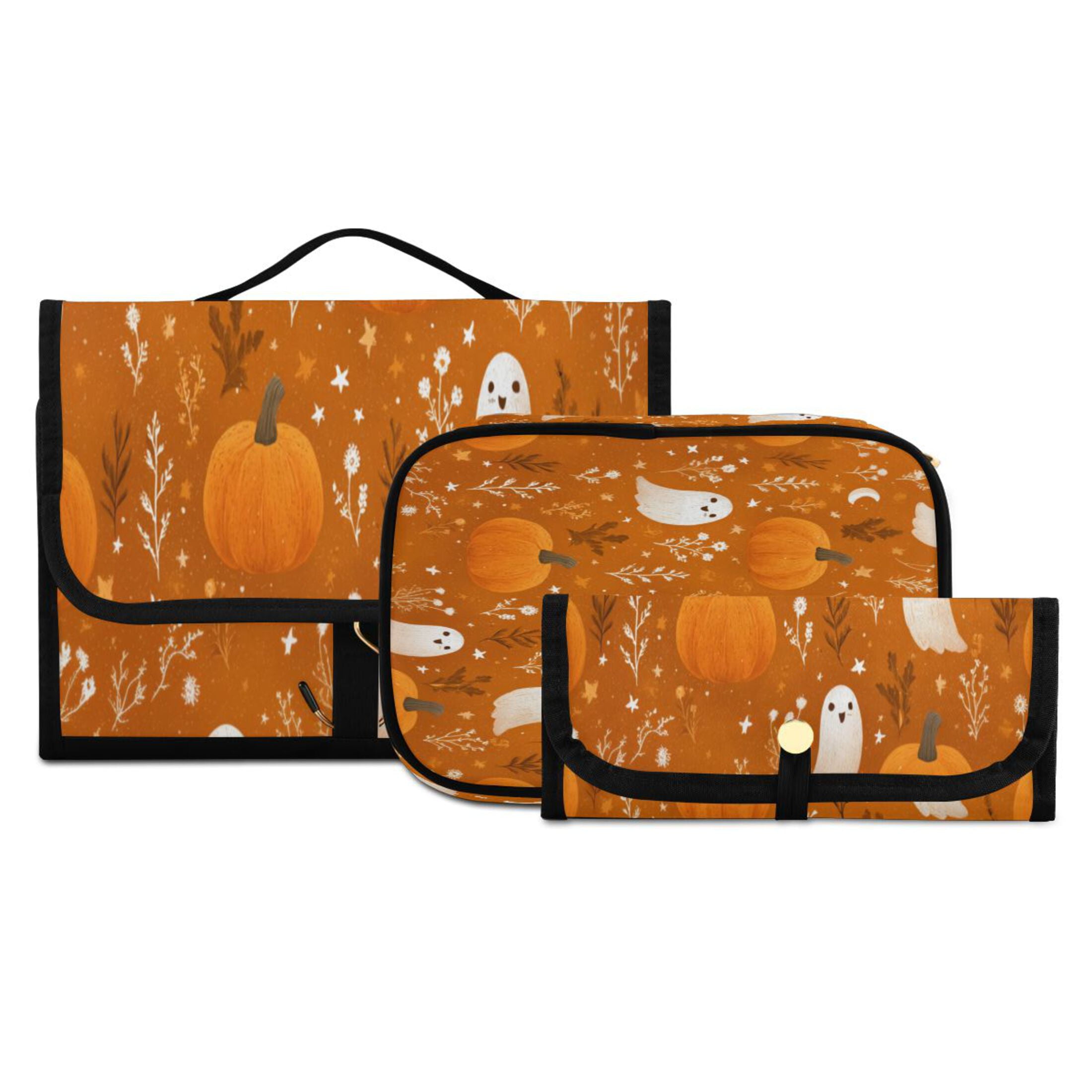 3-Piece Travel Toiletry Set with Hanging Bag Cosmetic Pouch & Brush ...