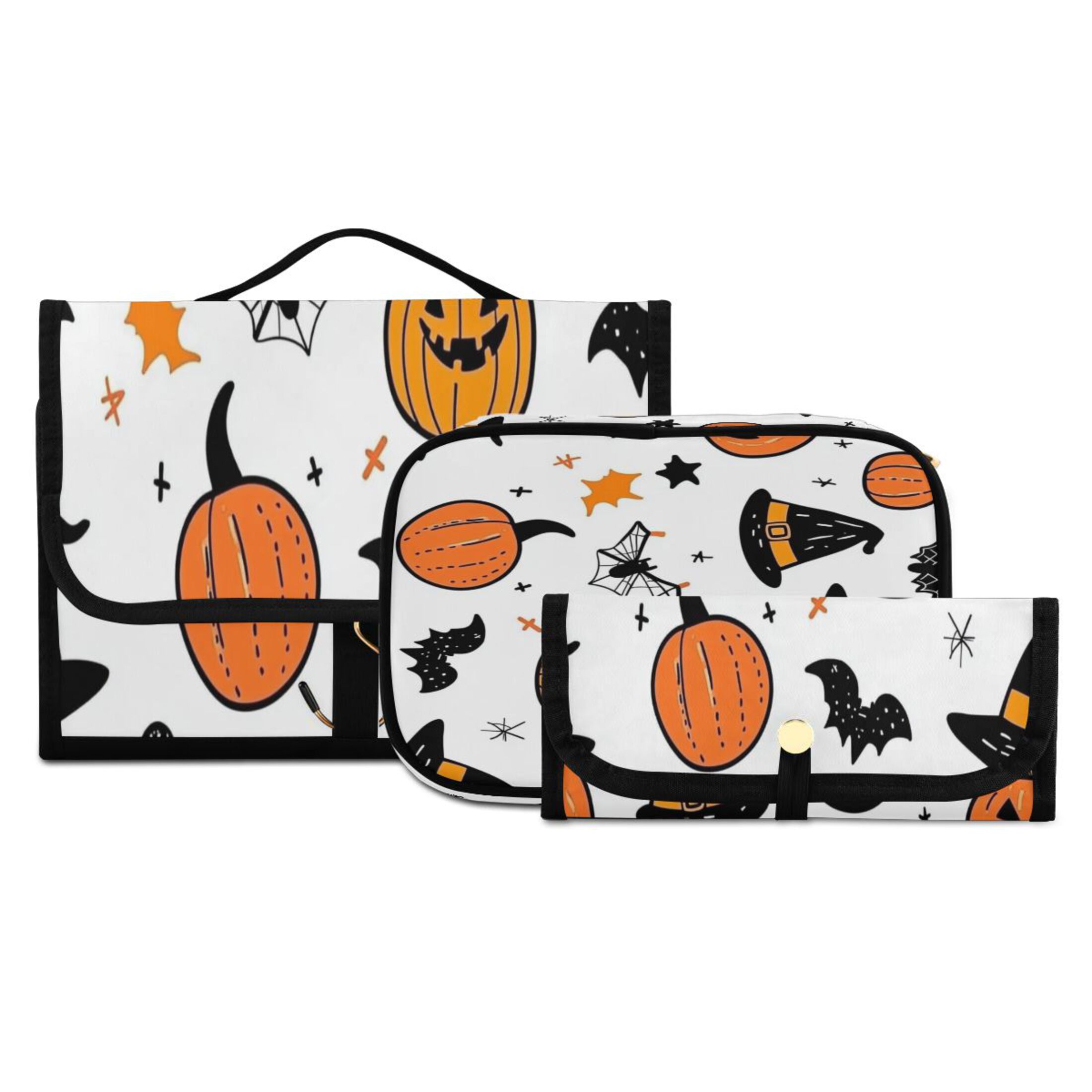 3-Piece Travel Toiletry Set with Hanging Bag Cosmetic Pouch & Brush ...