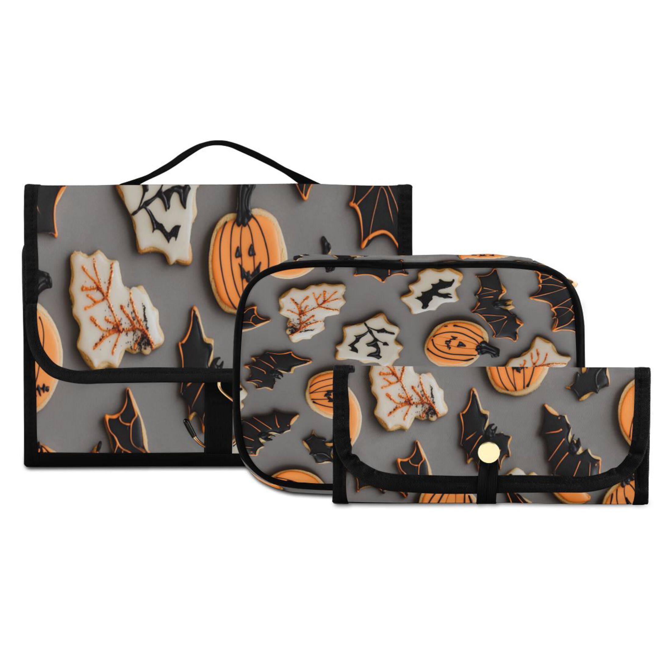 3-Piece Travel Toiletry Set with Hanging Bag Cosmetic Pouch & Brush ...