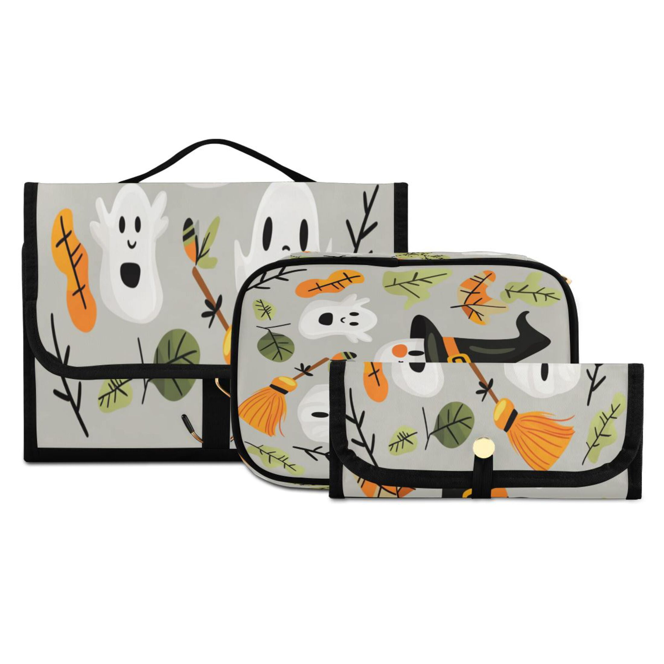 3-Piece Travel Toiletry Set with Hanging Bag Cosmetic Pouch & Brush ...