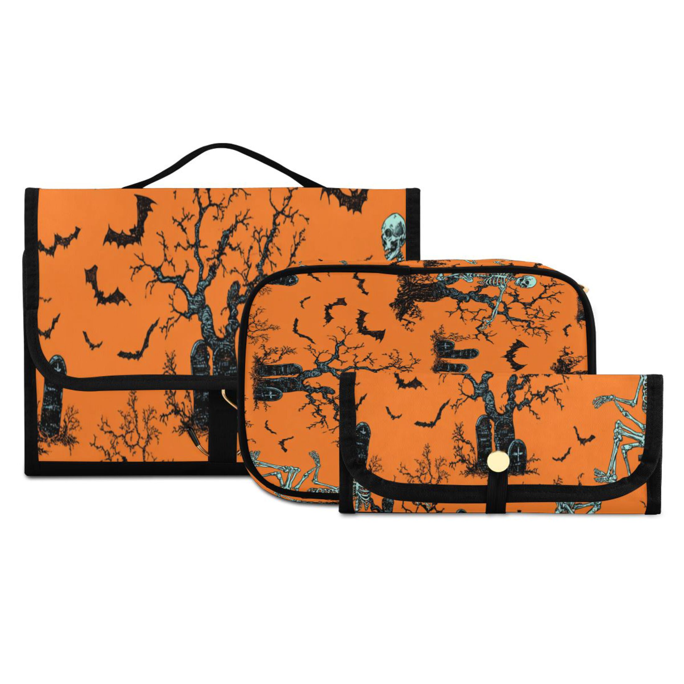 3-Piece Travel Toiletry Set with Hanging Bag Cosmetic Pouch & Brush ...
