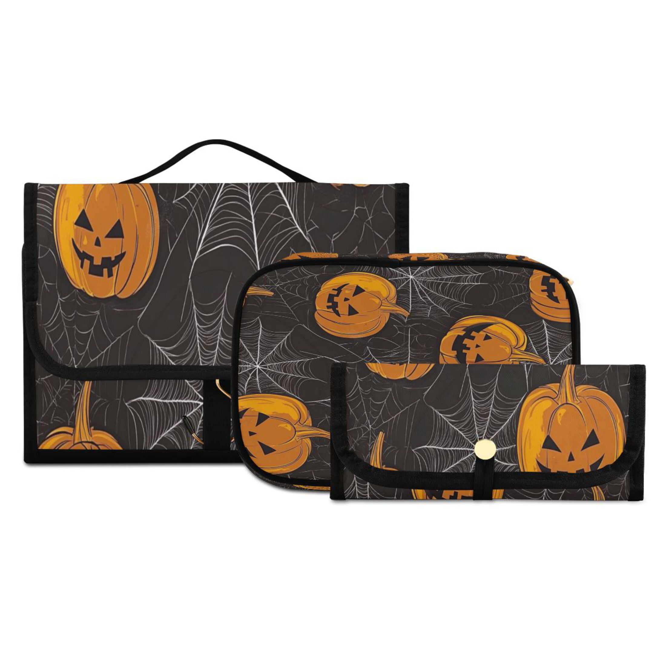 3-Piece Travel Toiletry Set with Hanging Bag Cosmetic Pouch & Brush ...
