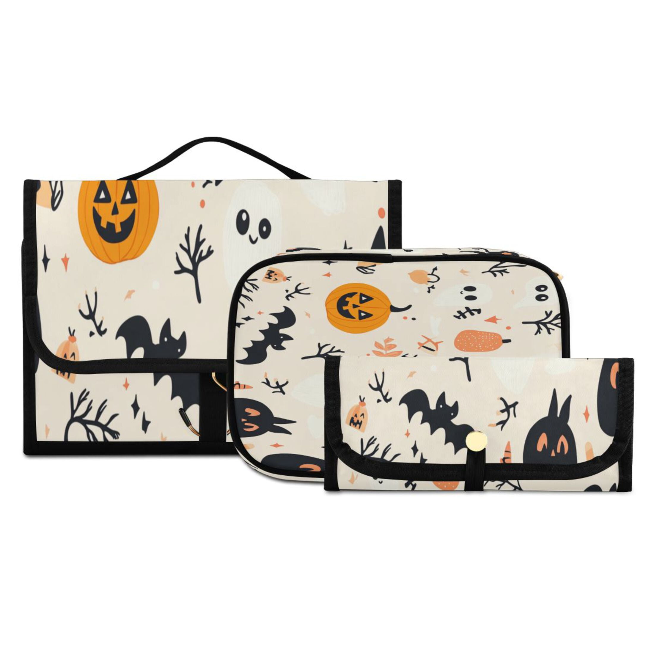 3-Piece Travel Toiletry Set with Hanging Bag Cosmetic Pouch & Brush ...