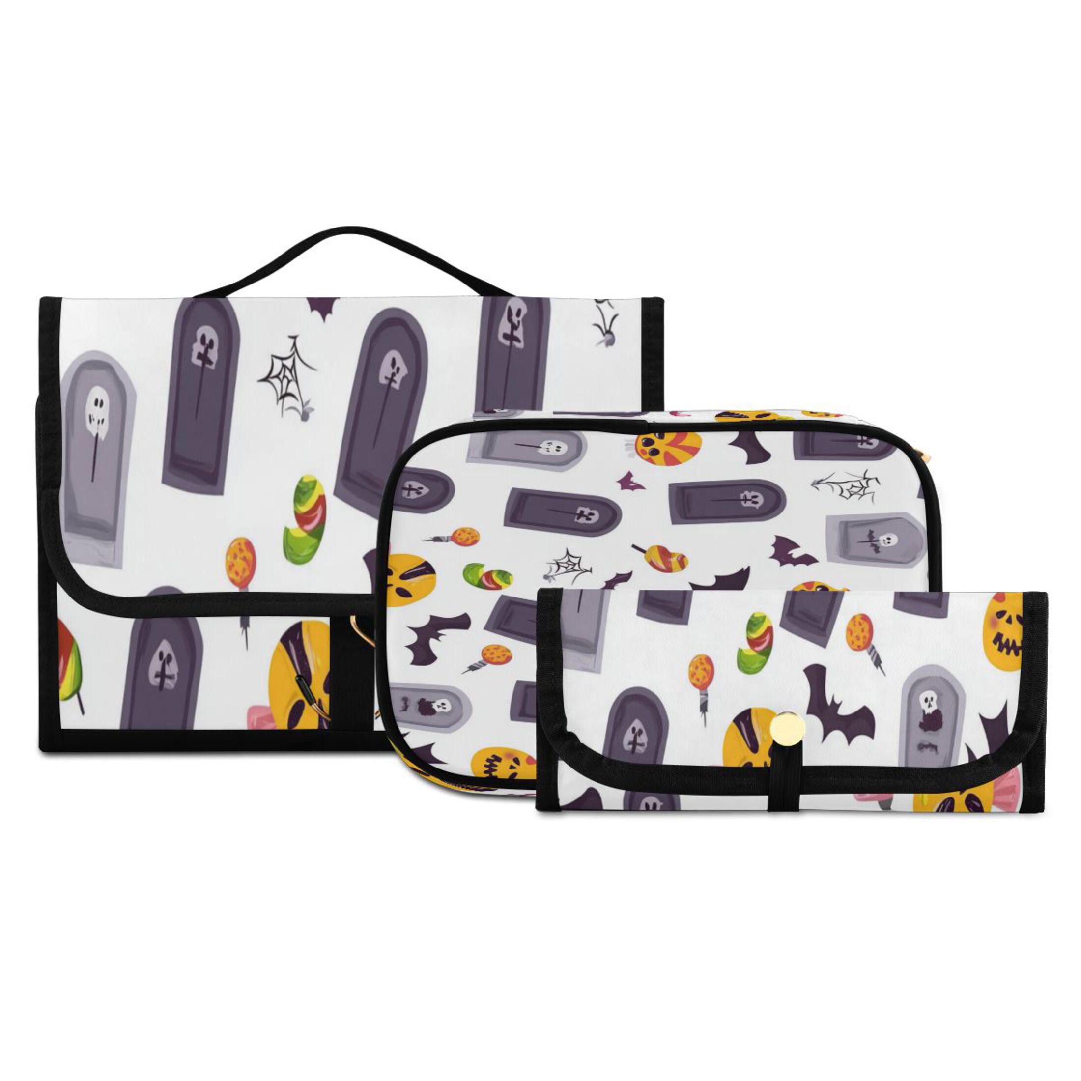 3-Piece Travel Toiletry Set with Hanging Bag Cosmetic Pouch & Brush ...