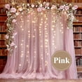 3 Piece Tulle Backdrop Curtains with Lights – 2 Panels 5.2x9.8 Ft Sheer ...