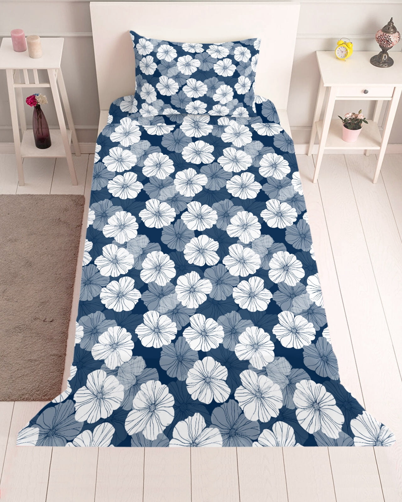 3 Piece Twin Sheet Set Farmhouse Flowers Sheets Set for Twin Size Bed ...