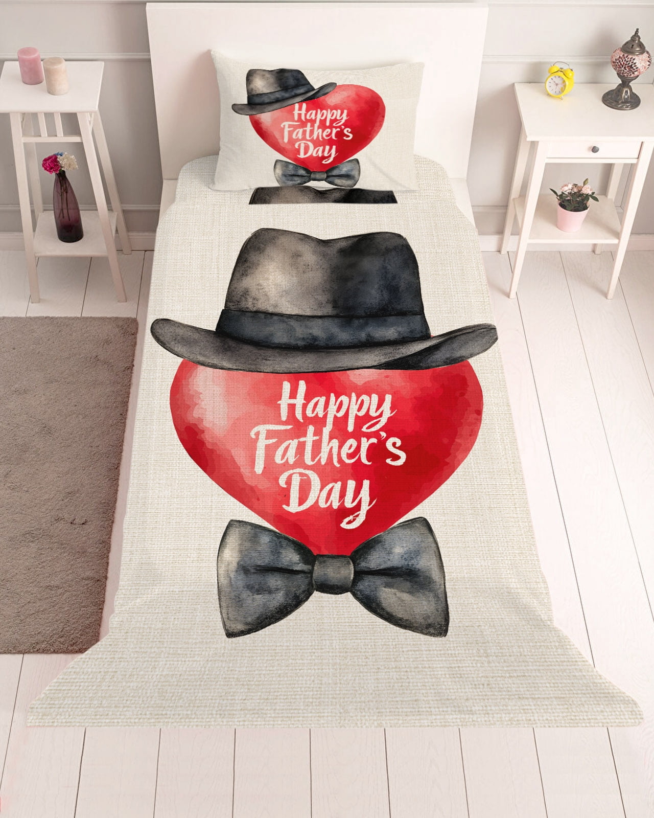 3 Piece Twin Sheet Set Happy Father's Day Sheets Set for Twin Size Bed ...