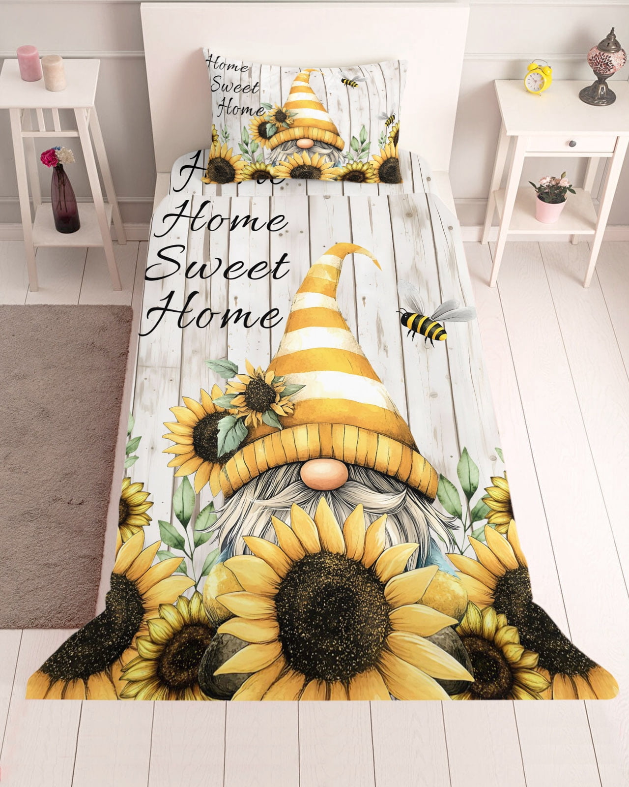 3 Piece Twin Sheet Set Spring Sunflowers Sheets Set for Twin Size Bed ...